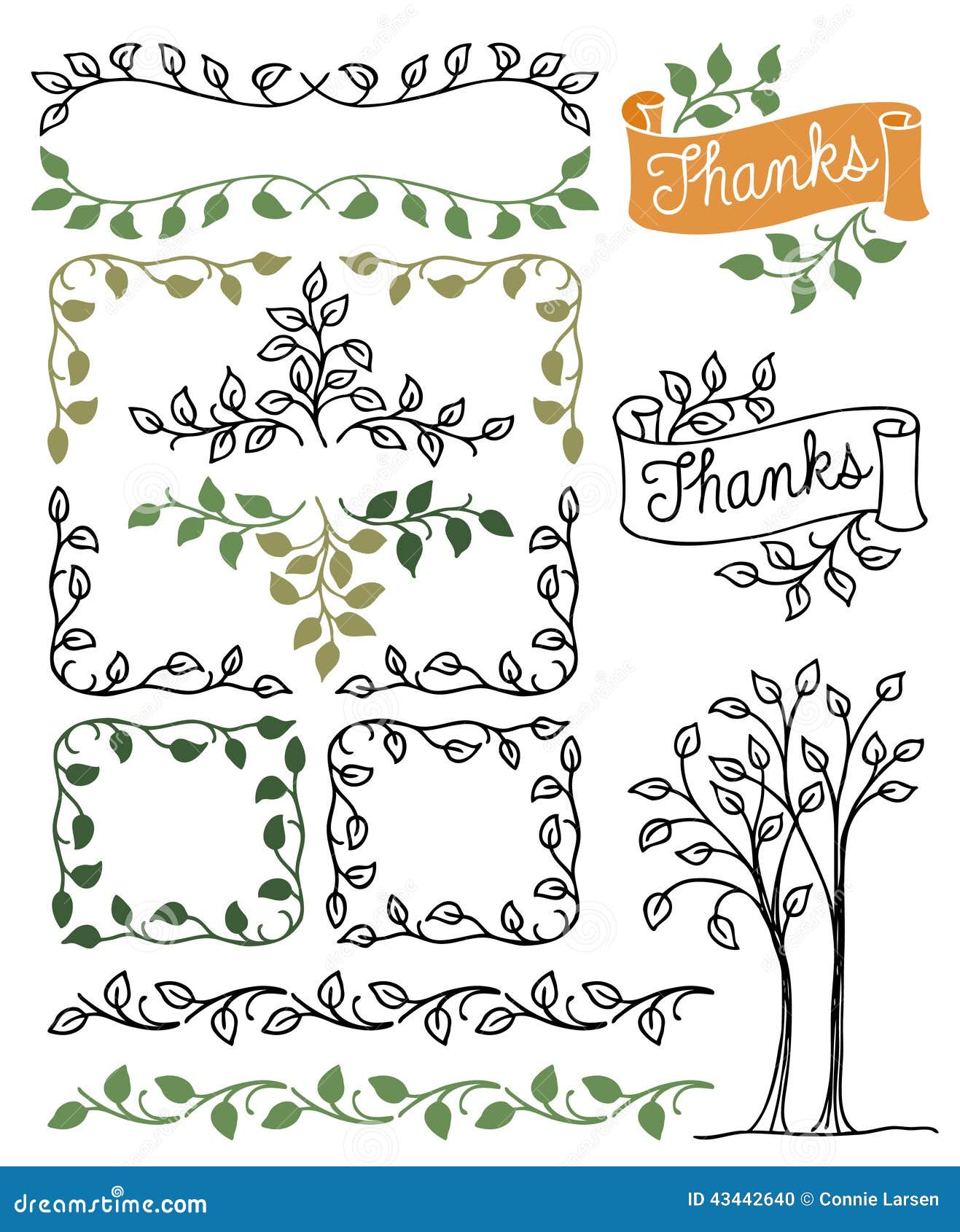 Botanical Borders and Frames/eps Stock Vector - Illustration of edge ...