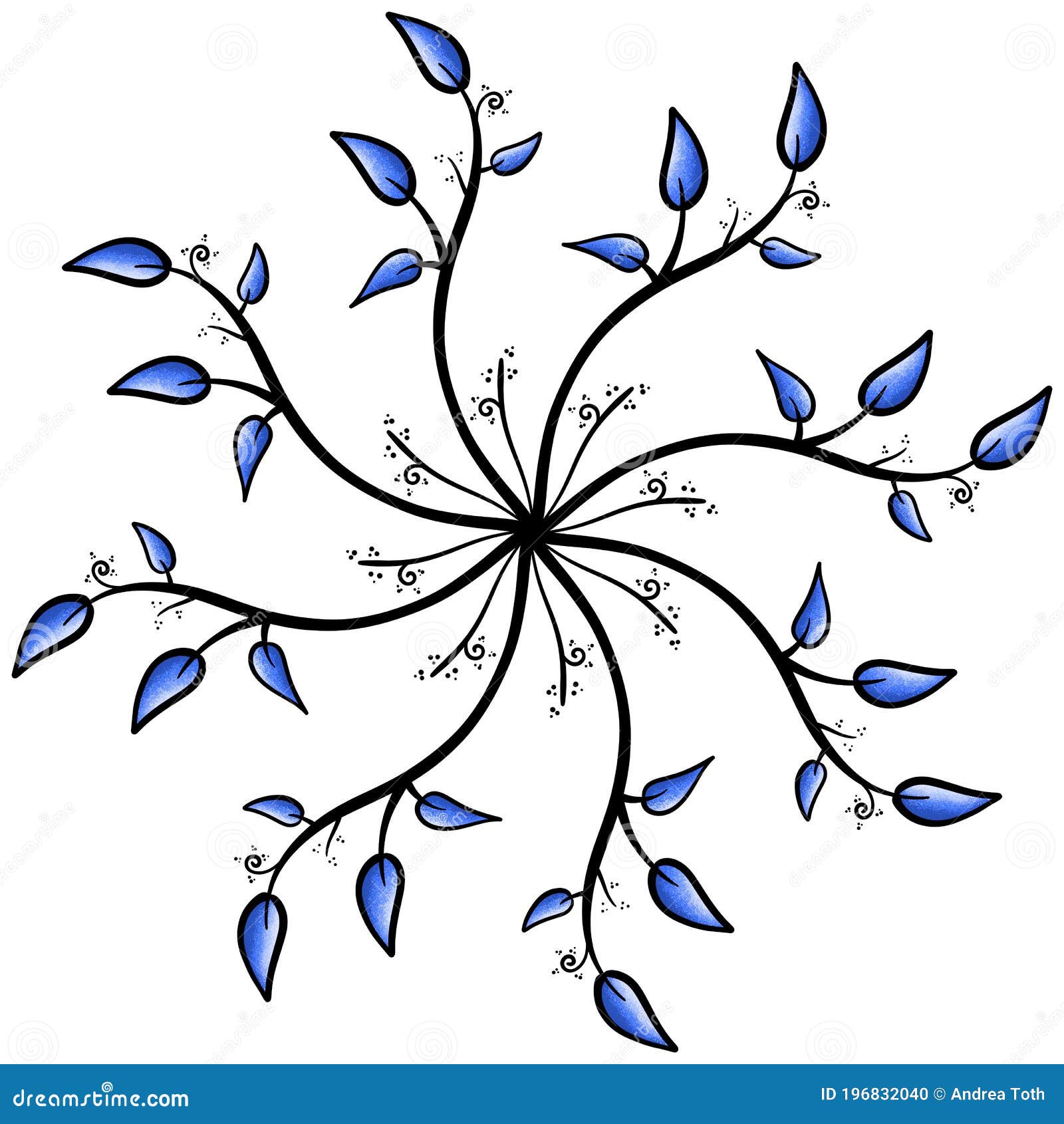 Botanical Cartoon Illustration With Green Leaves | CartoonDealer.com ...