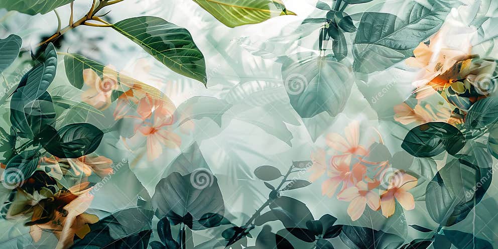 Botanical Decor in a Double Exposure Setting for Creative Inspiration ...
