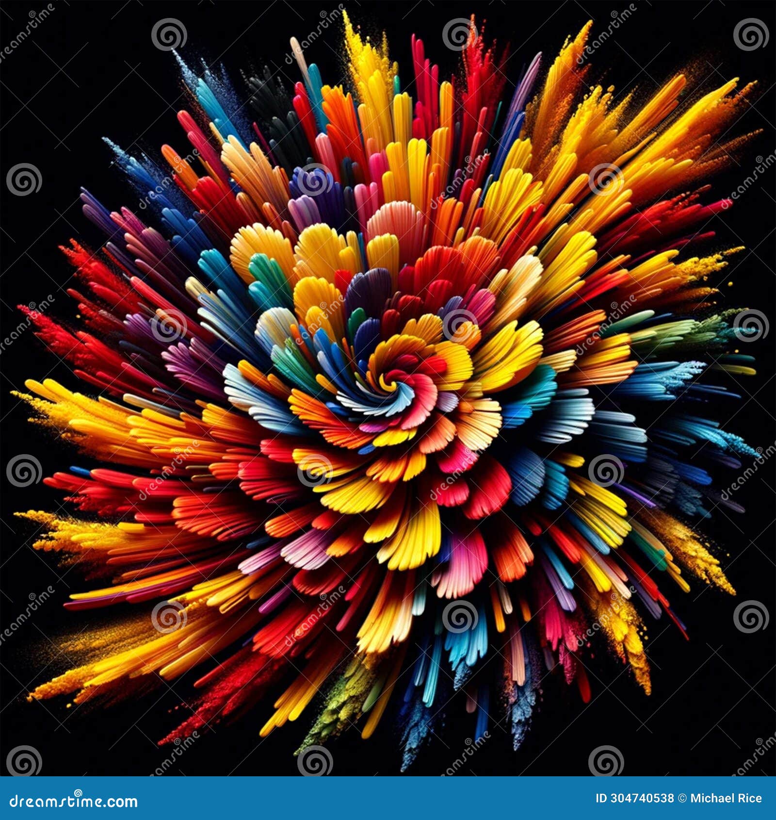 Botanical Eruption: AI Crafted Flower Petal Display Stock Illustration ...