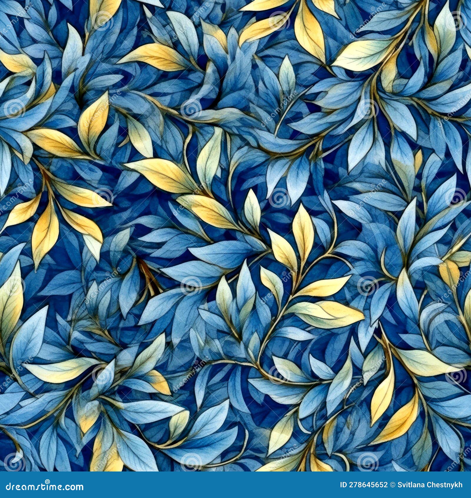 Botanical Foliage Leaves Texture, Seamless Pattern. Generative AI Stock ...