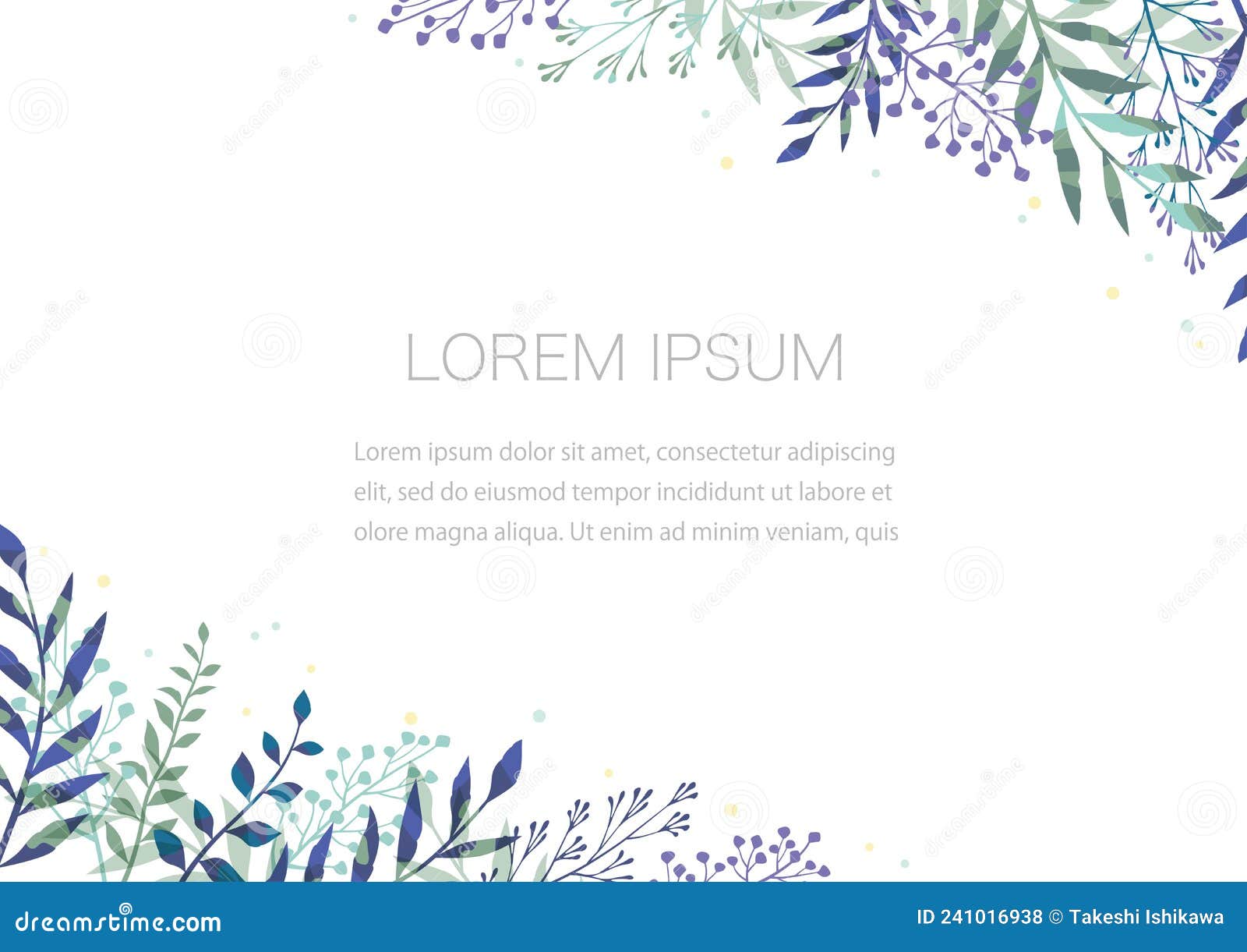 Vector Botanical Frame with Text Space Isolated on a White Background ...