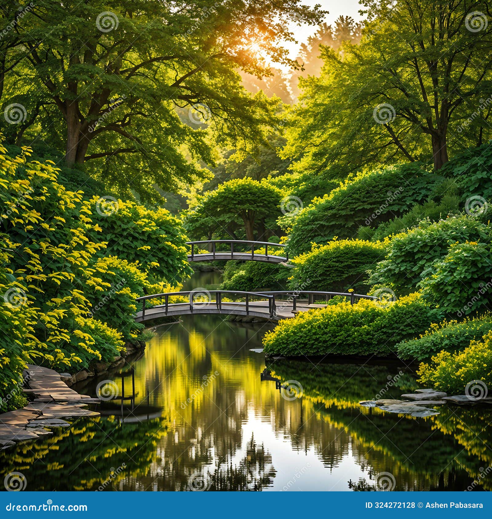 Botanical Garden Pathway: a Winding Pathway through a Botanical Garden ...