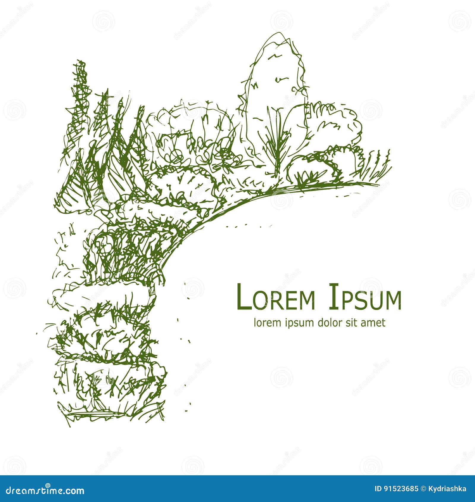 Botanical Garden, Sketch for Your Design Stock Vector - Illustration of ...