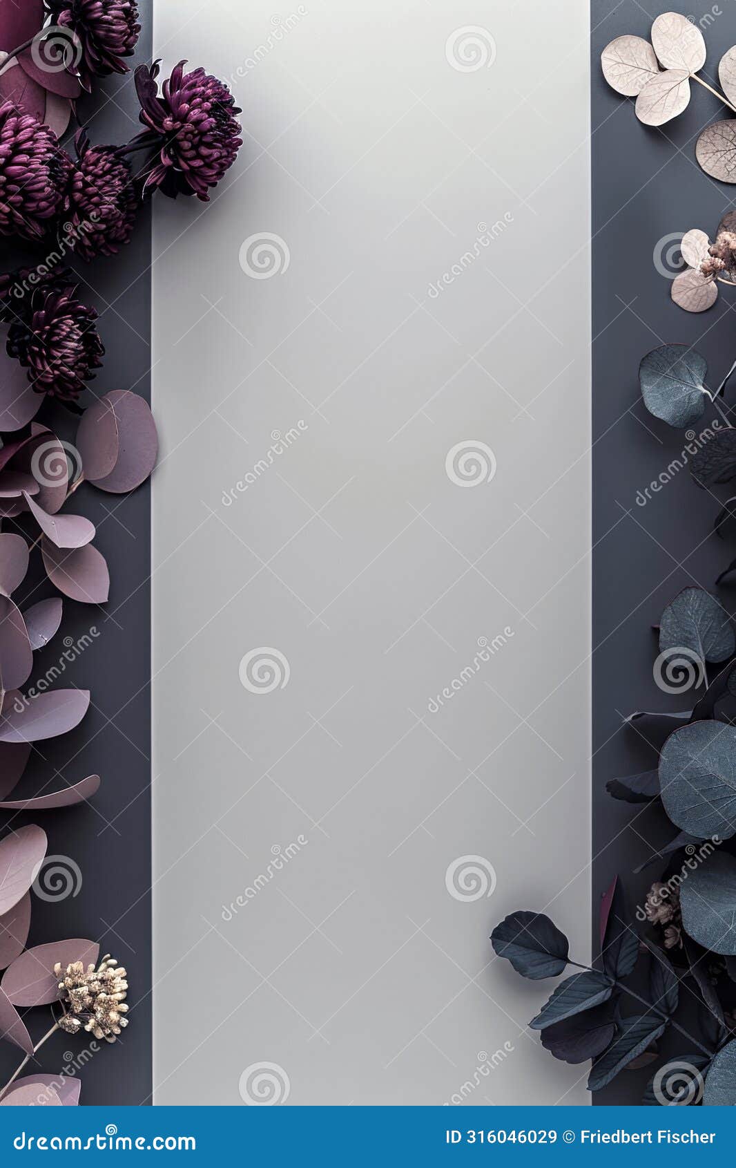 Botanical Harmony, Muted Leaves on Off White Background, Copy Space ...