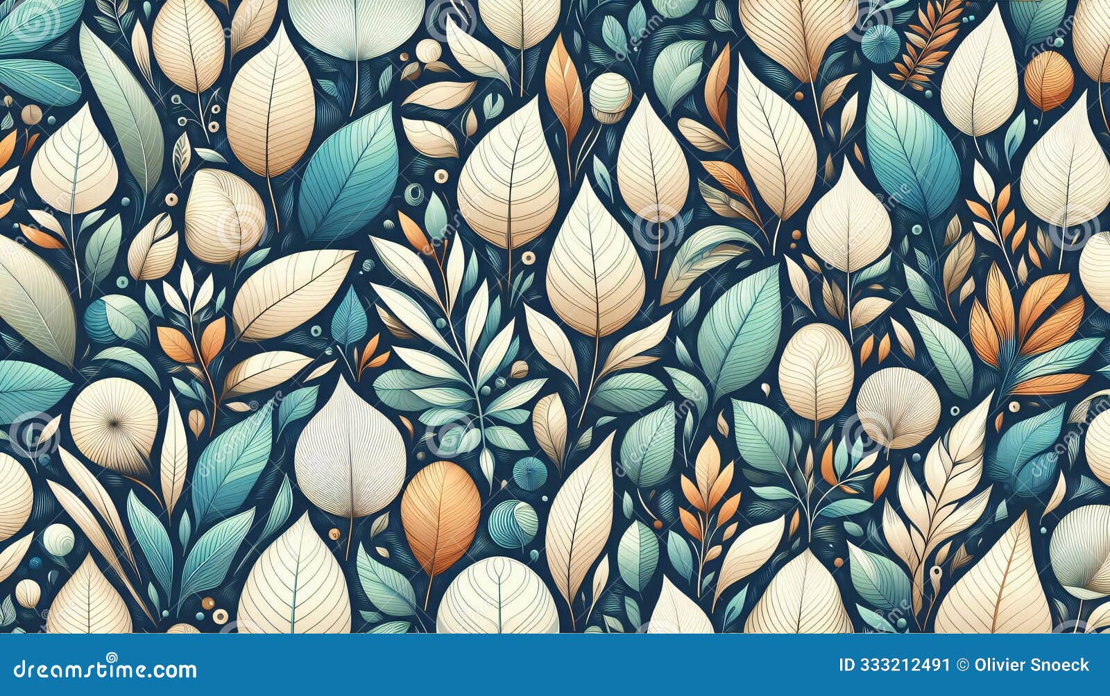 Botanical Leaves Patern Vector Background Stock Illustration ...