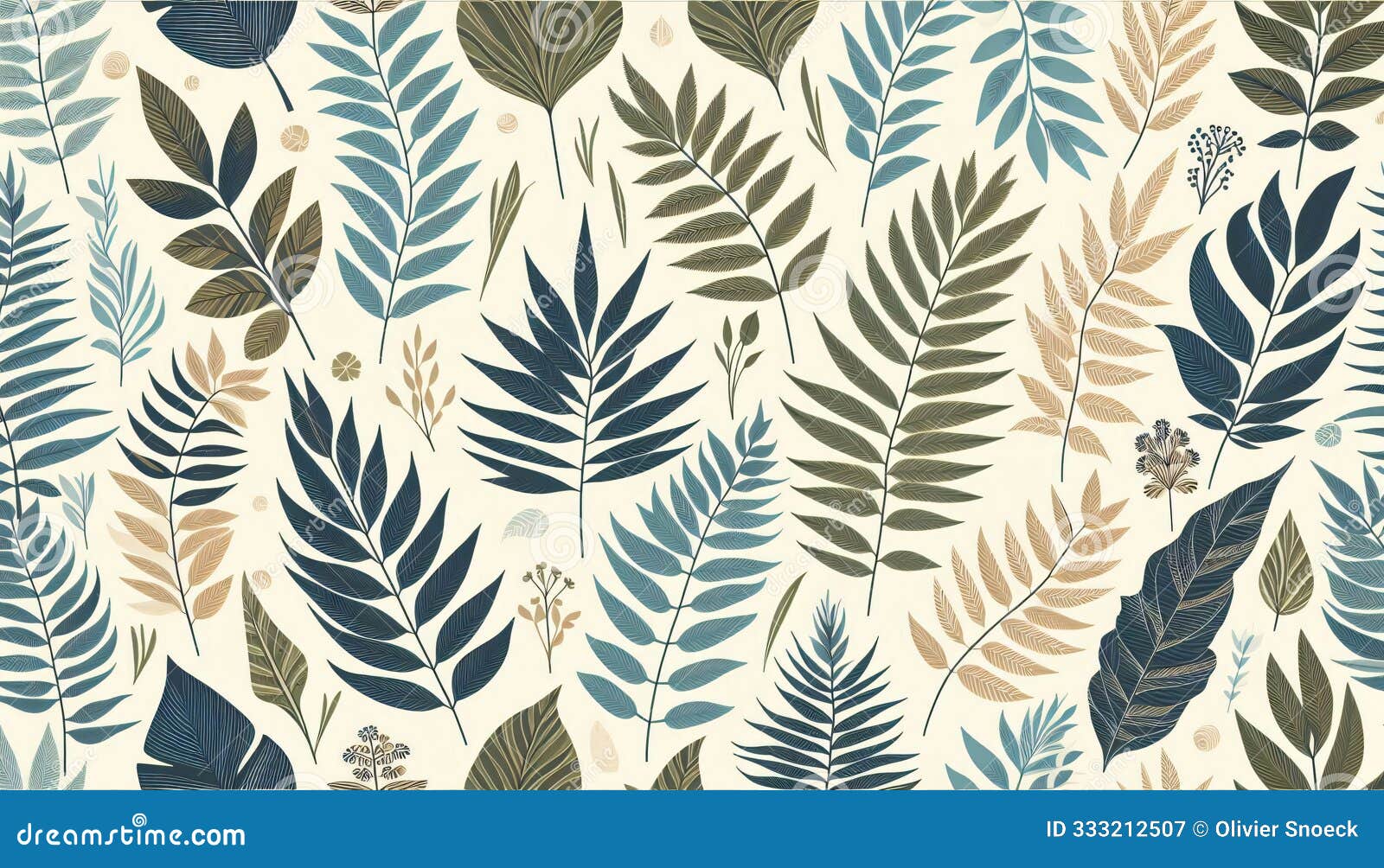 Botanical Leaves Patern Vector Background Stock Illustration ...