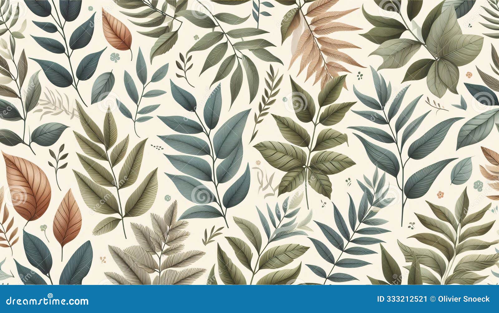 Botanical Leaves Patern Vector Background Stock Illustration ...