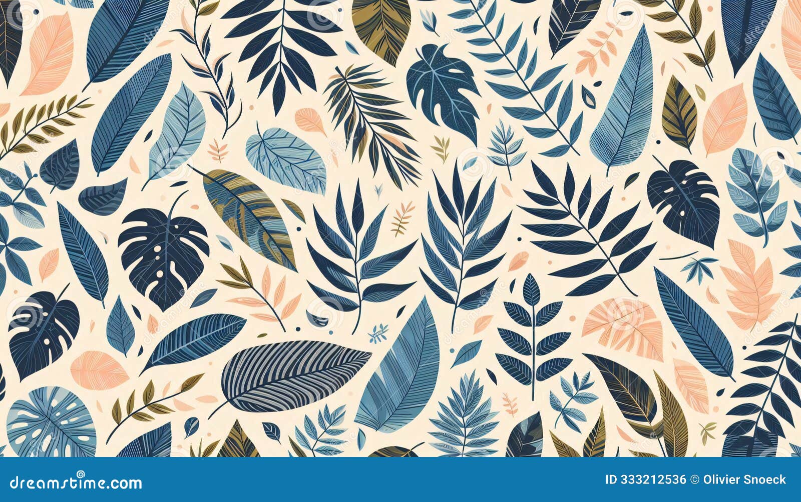Botanical Leaves Patern Vector Background Stock Illustration ...