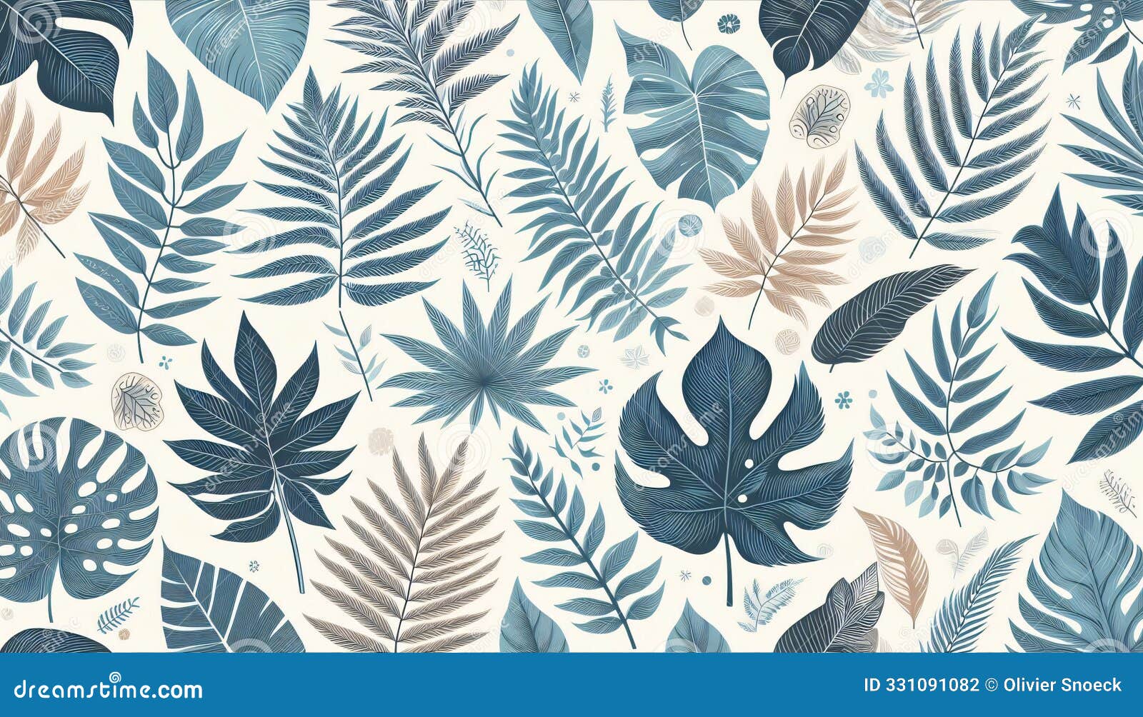 Botanical Leaves Patern Vector Background Stock Illustration ...