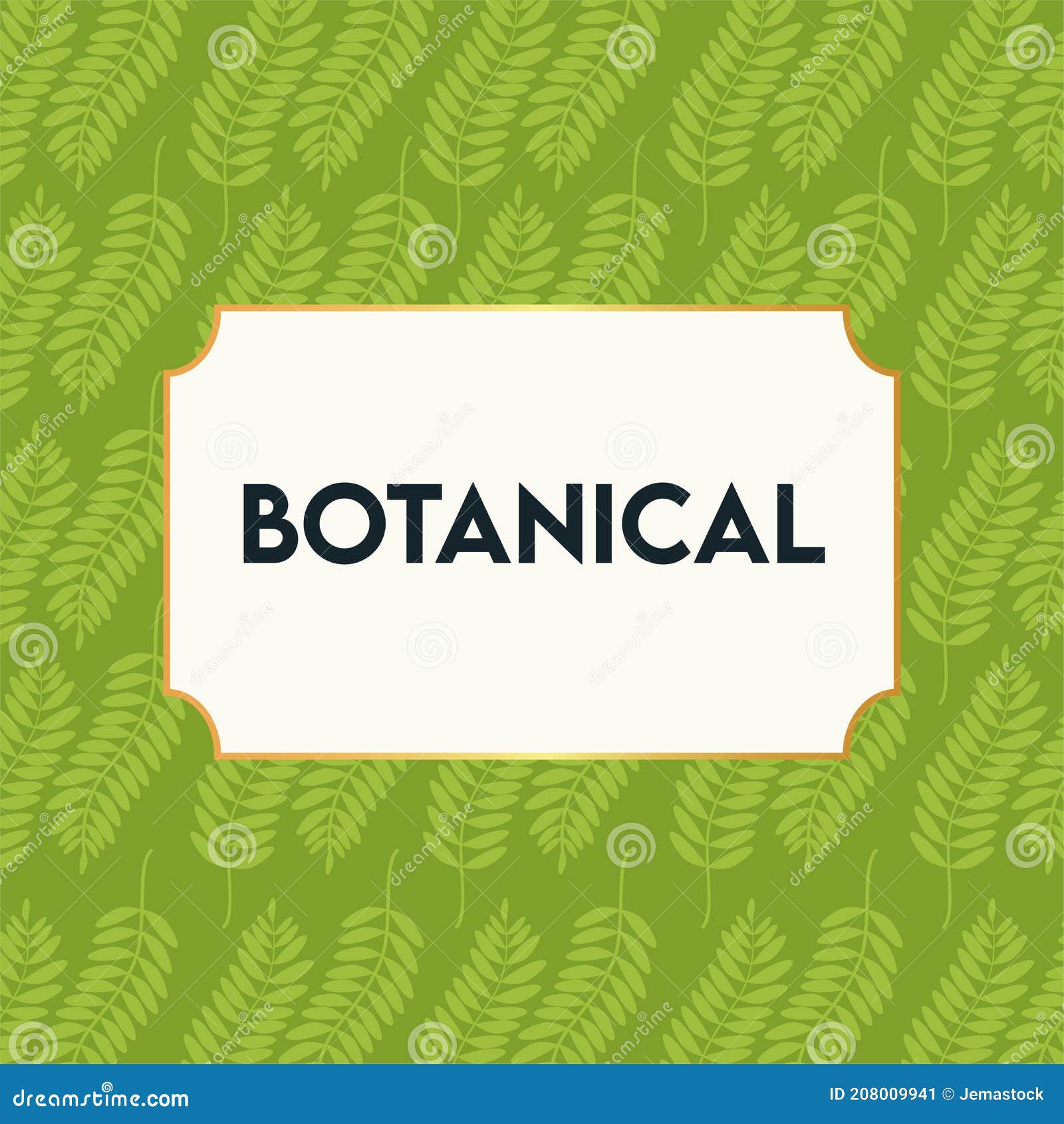 Botanical Lettering in Poster with Leafs Pattern Stock Vector ...