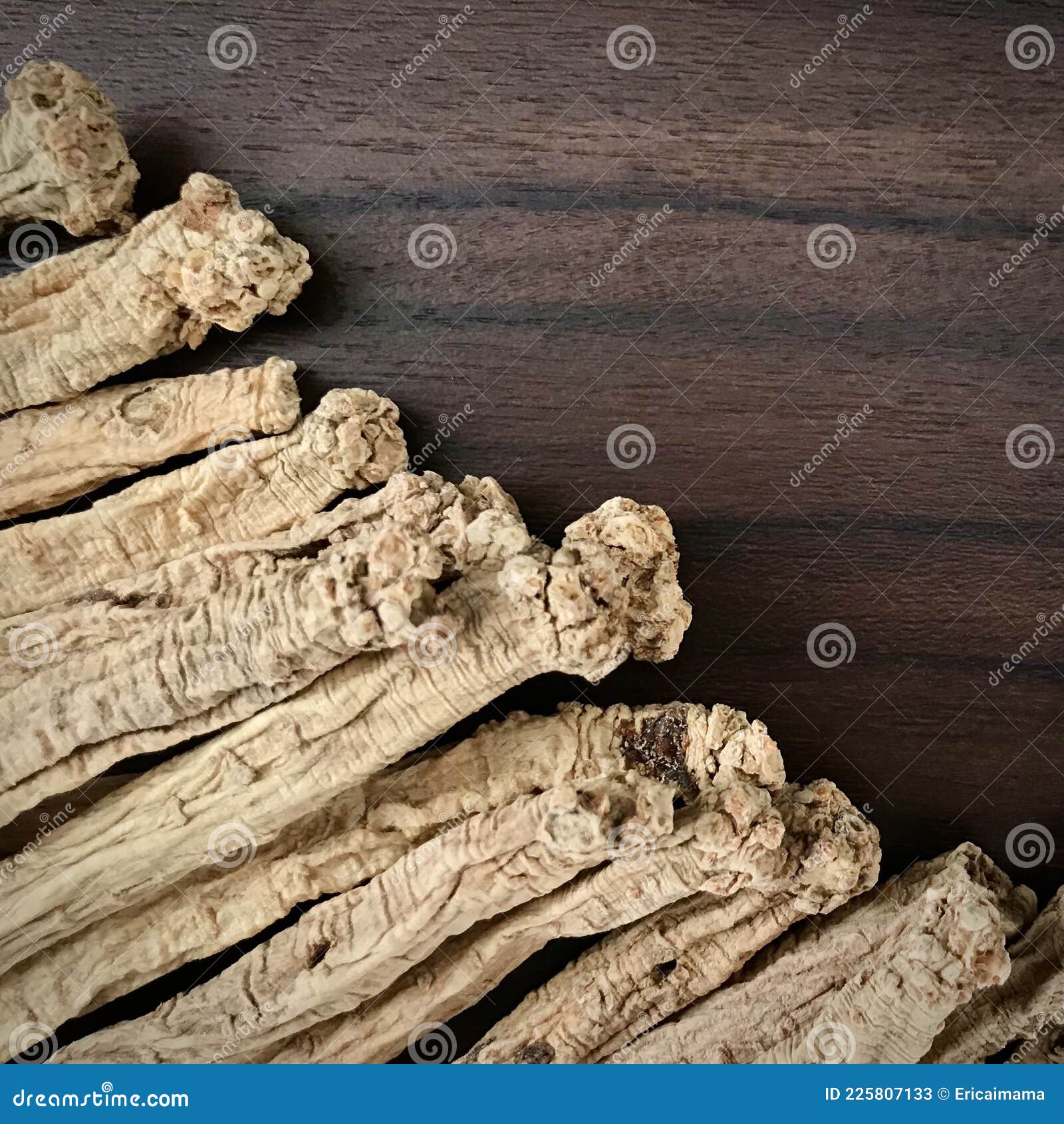 Codonopsis Roots on Wooden Brown Background. Square Photo Image. Stock ...