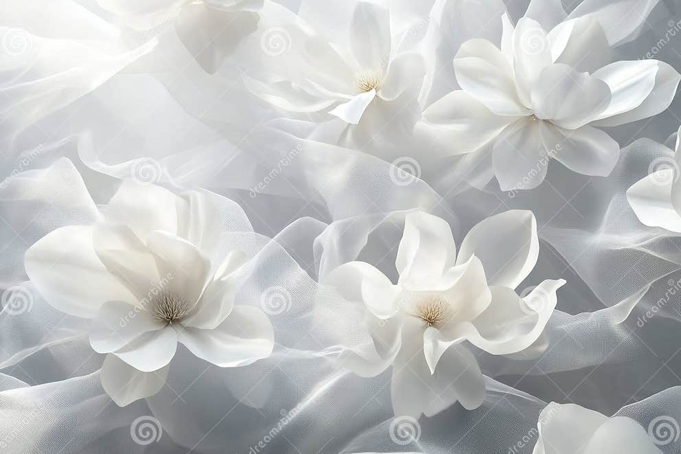 Botanical Pattern on a White Abstract Flower. Stock Photo - Image of ...