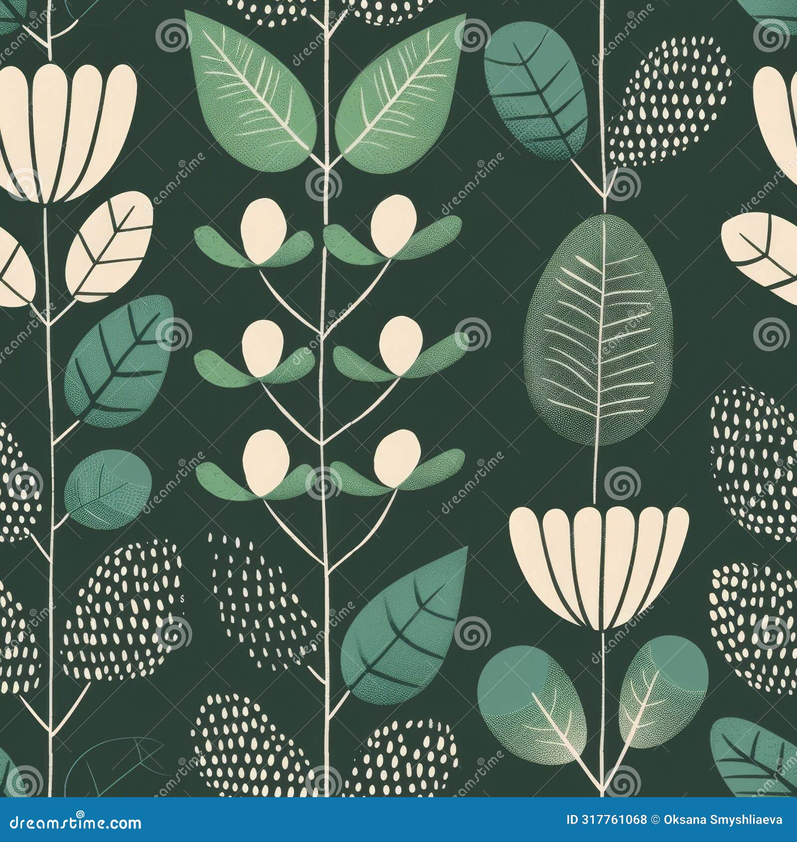 Botanical Patterns: Modern Nature-Inspired Wallpaper Design Stock Photo ...