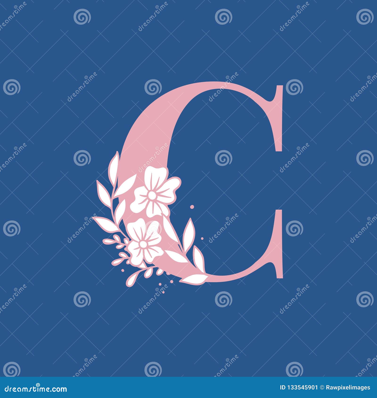 Botanical Capital Letter C Vector Stock Vector - Illustration of ...