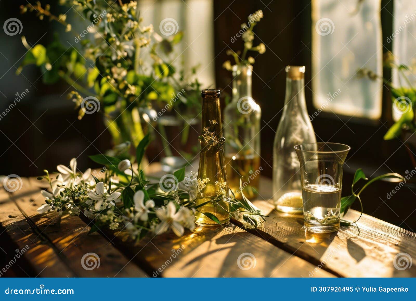 Botanical Research Plant Sample in Glass Flasks in Laboratory with ...