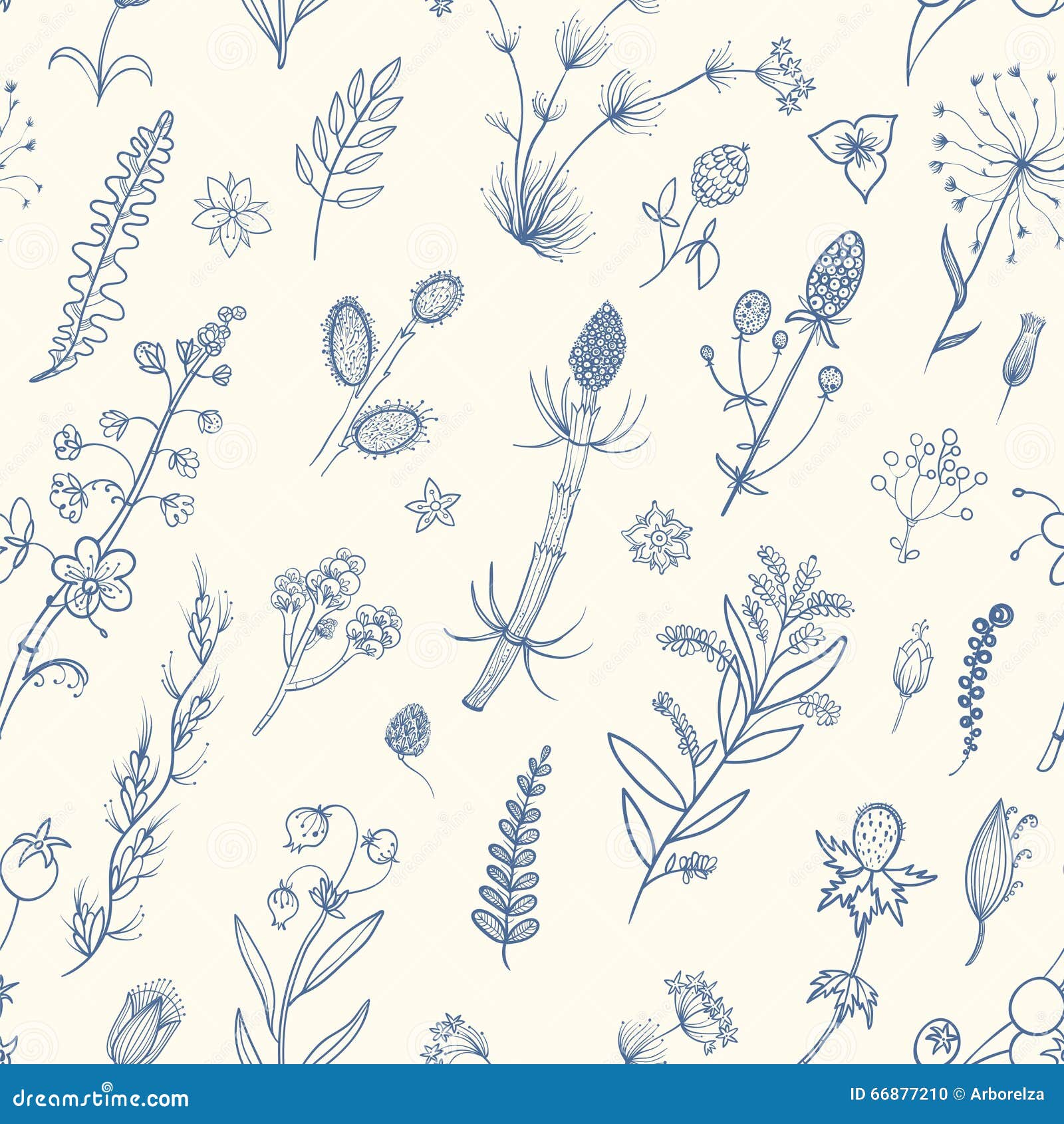 Botanical seamless pattern stock vector. Illustration of graphic - 66877210