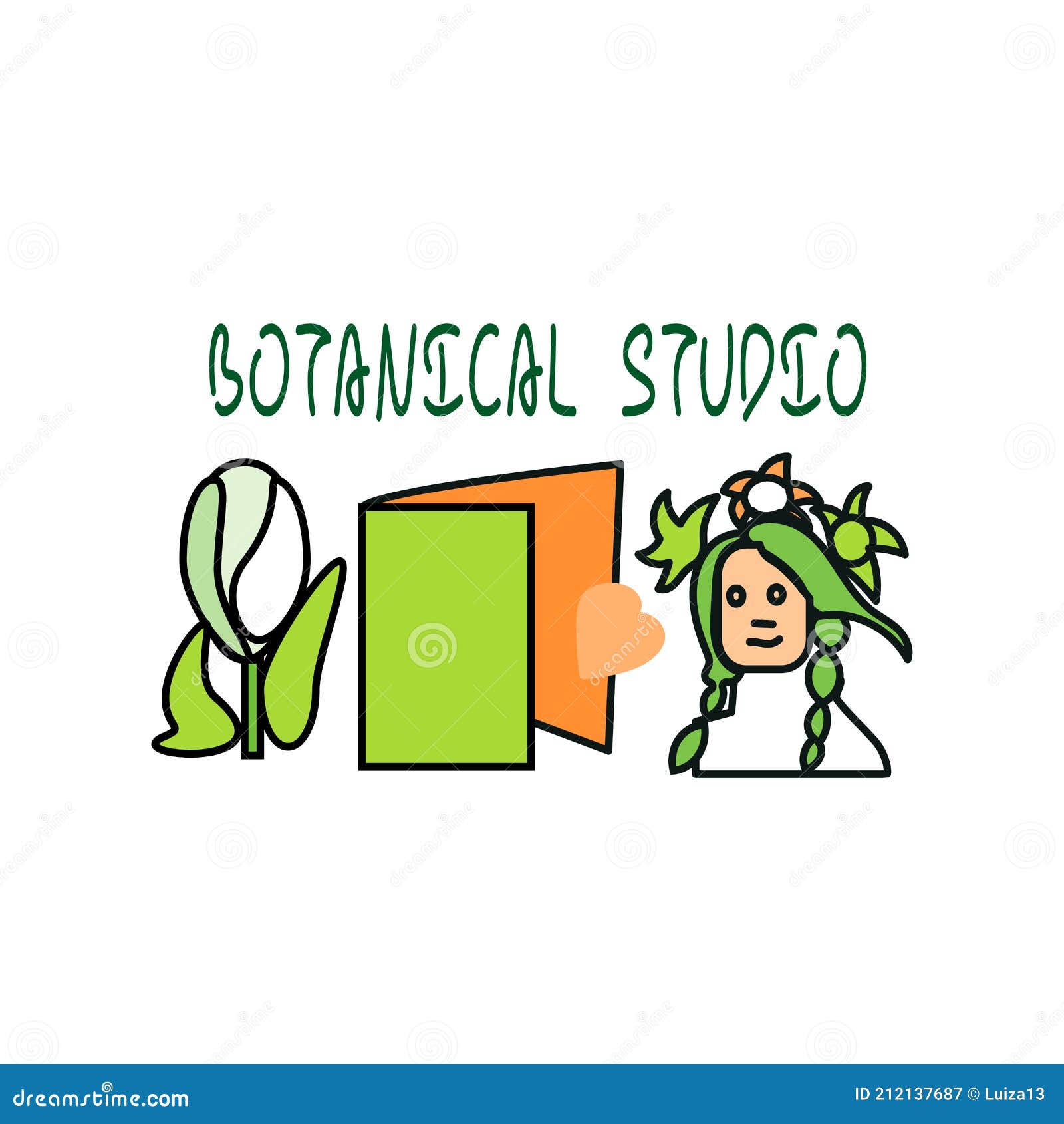 Botanical Studio Logo, Flower Shop Logo, Banner for Present Shop Stock ...