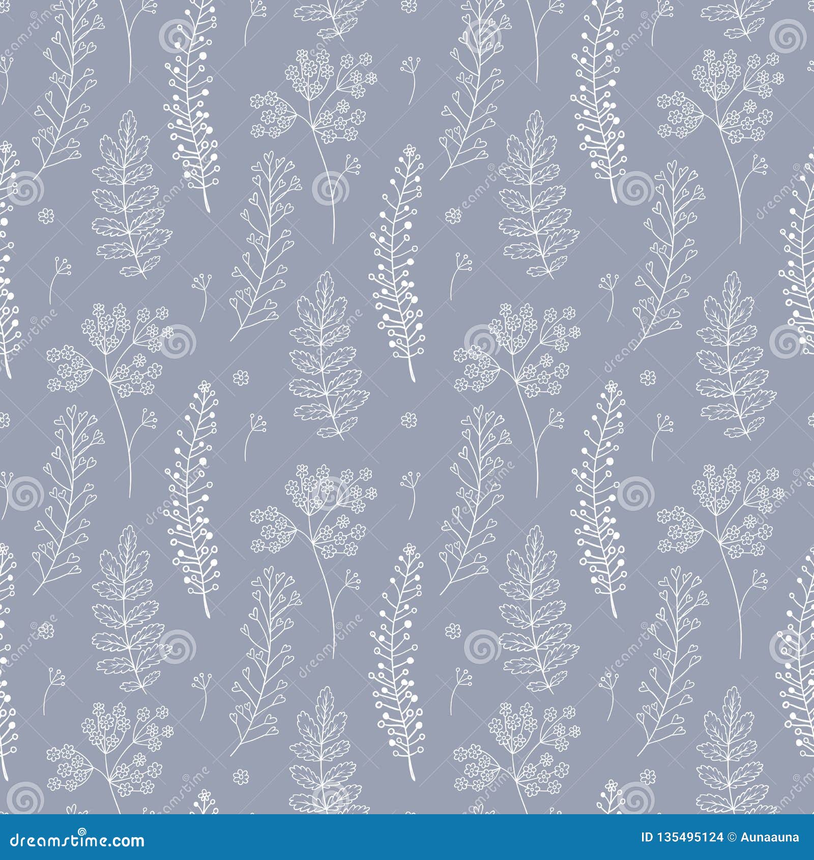 Botany seamless pattern. stock vector. Illustration of bright - 135495124