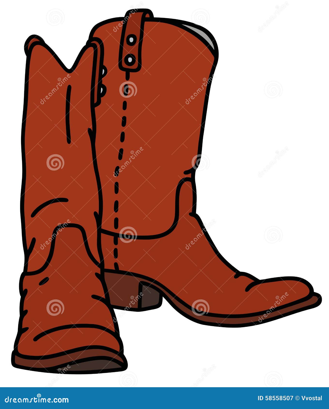 Botas rojas ilustración del vector. Ilustración de historieta - 58558507