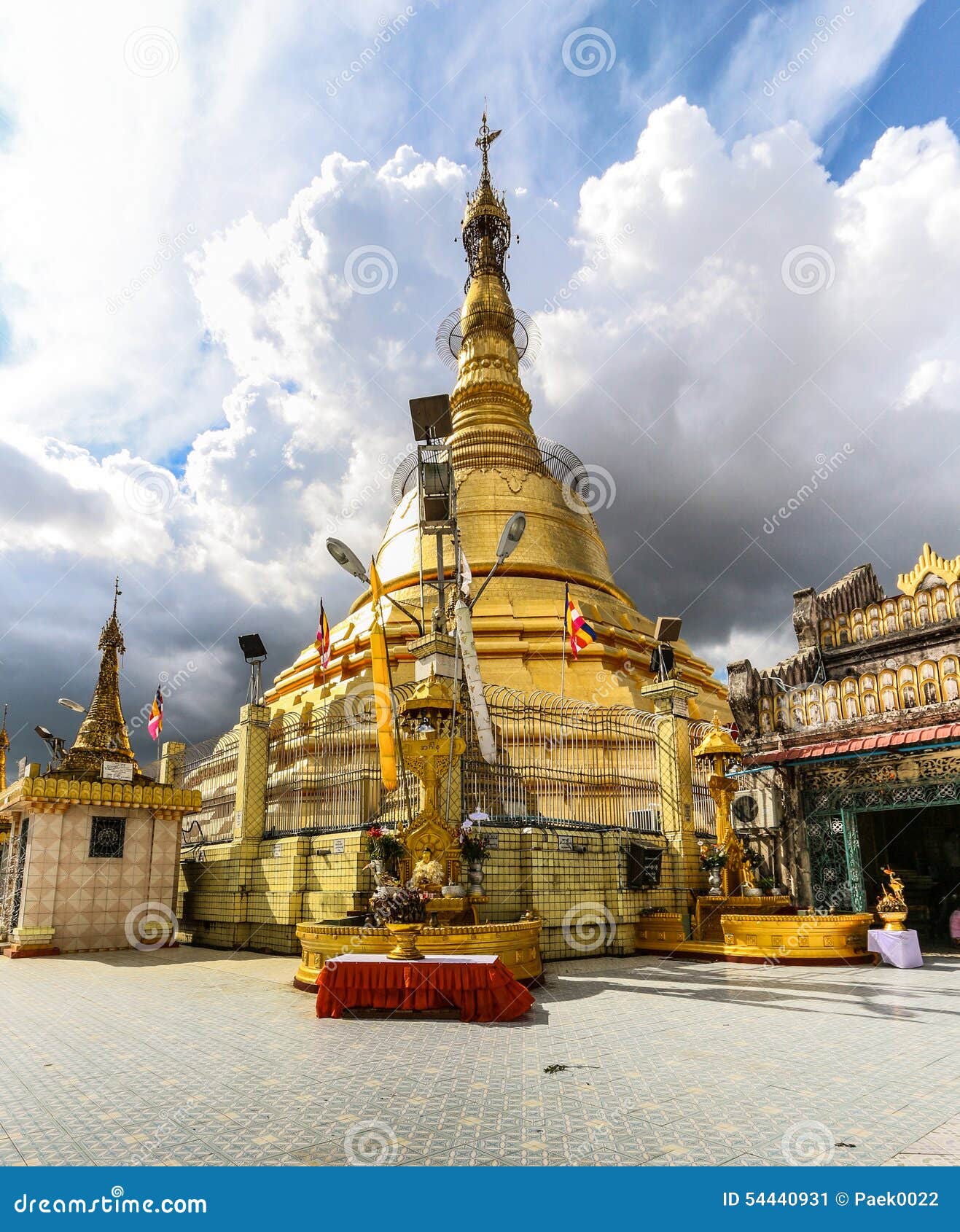 Botataung pagoda stock image. Image of pagoda, place - 54440931