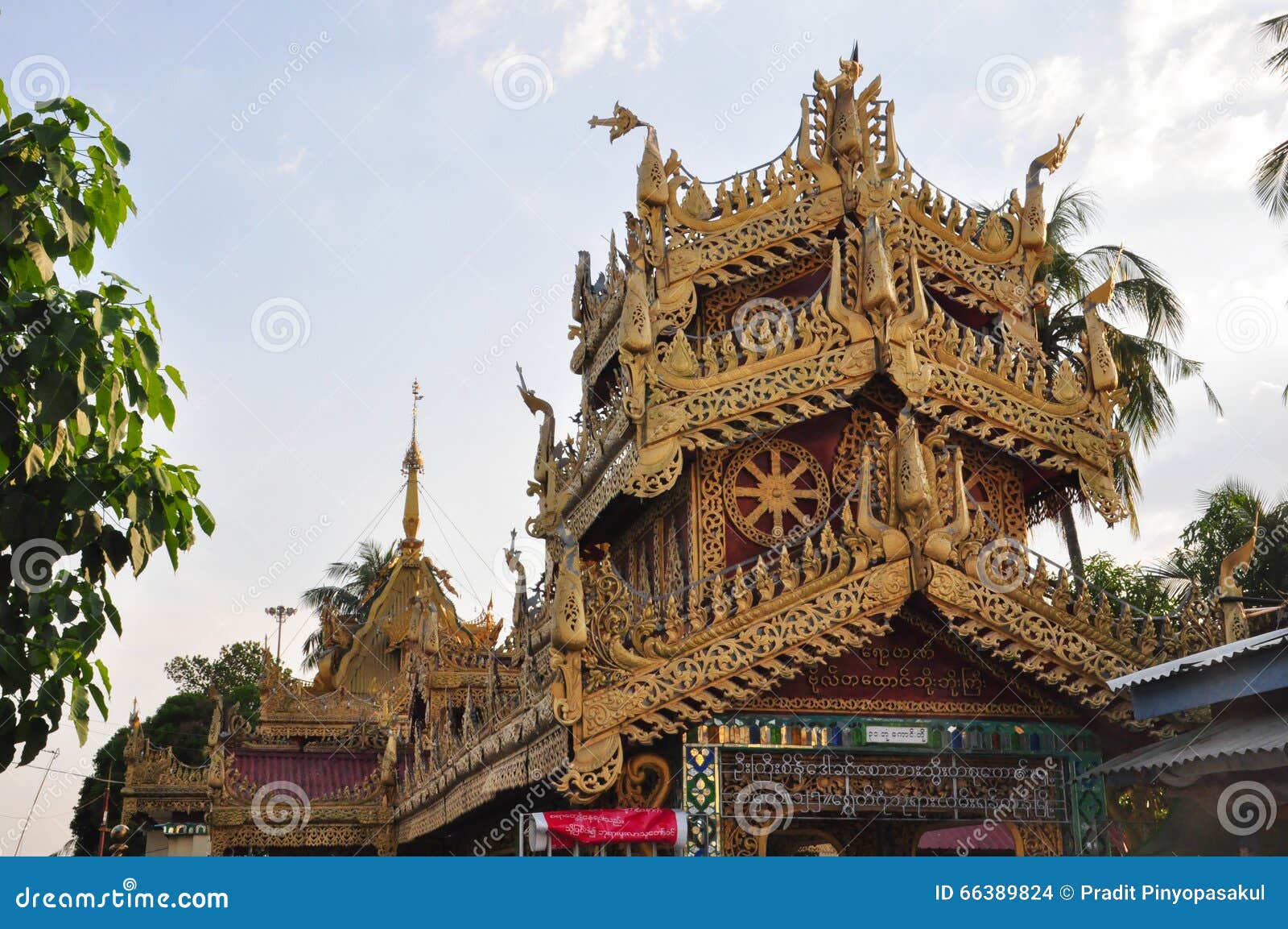 Botataung Pagoda in Yangon, Myanmar. Stock Photo - Image of beautiful ...