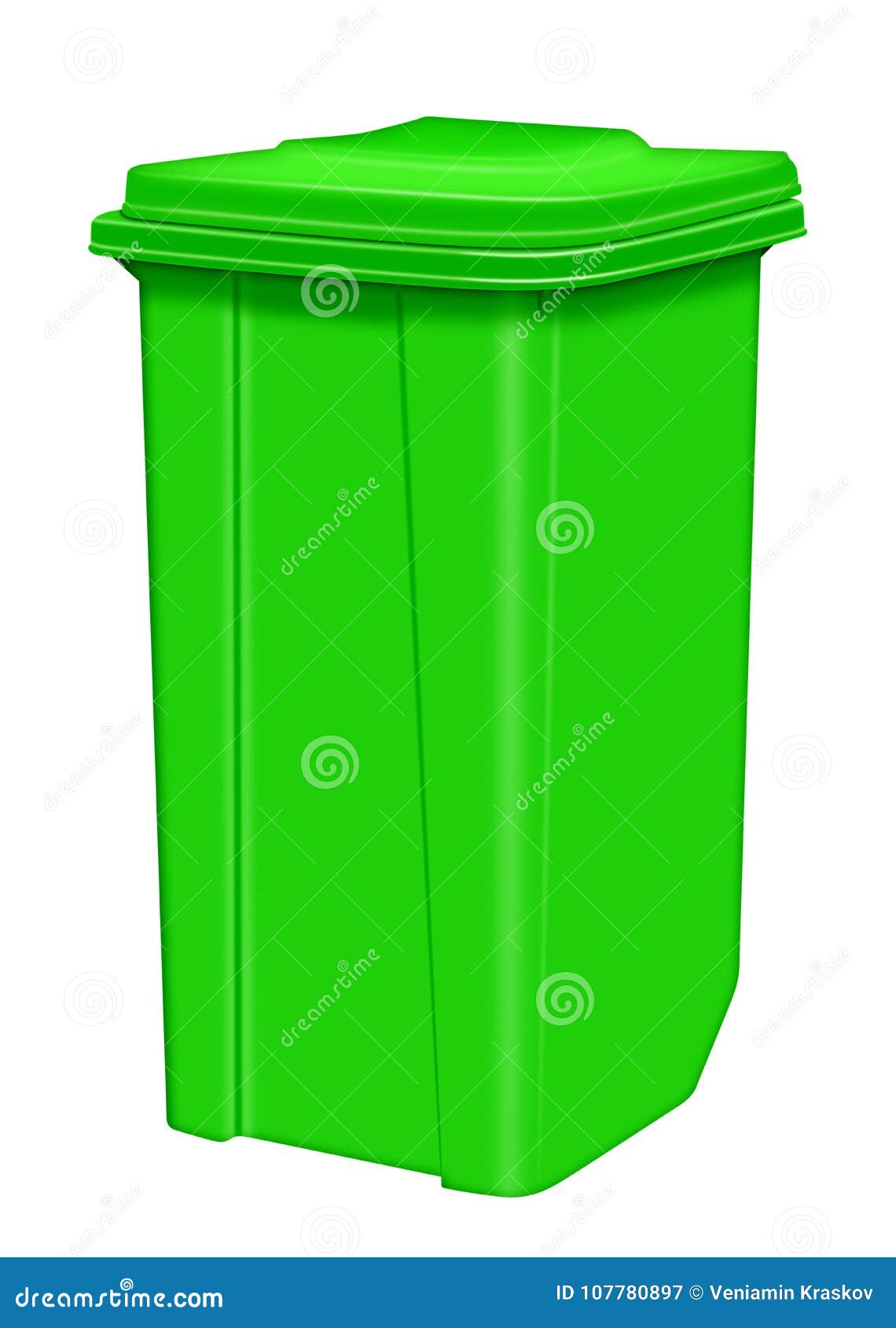 Bote De Basura Aislado - Verde Imagen de archivo - Imagen de lata ...