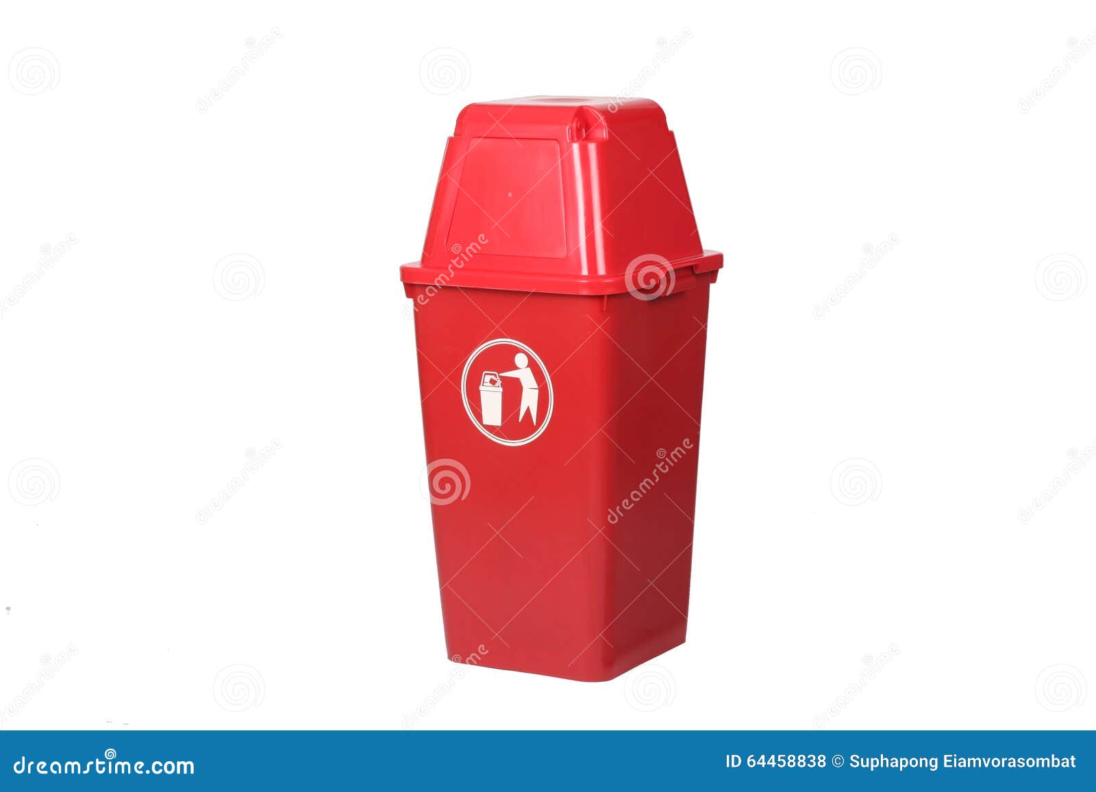 Bote de basura rojo foto de archivo. Imagen de sano, rojo - 64458838