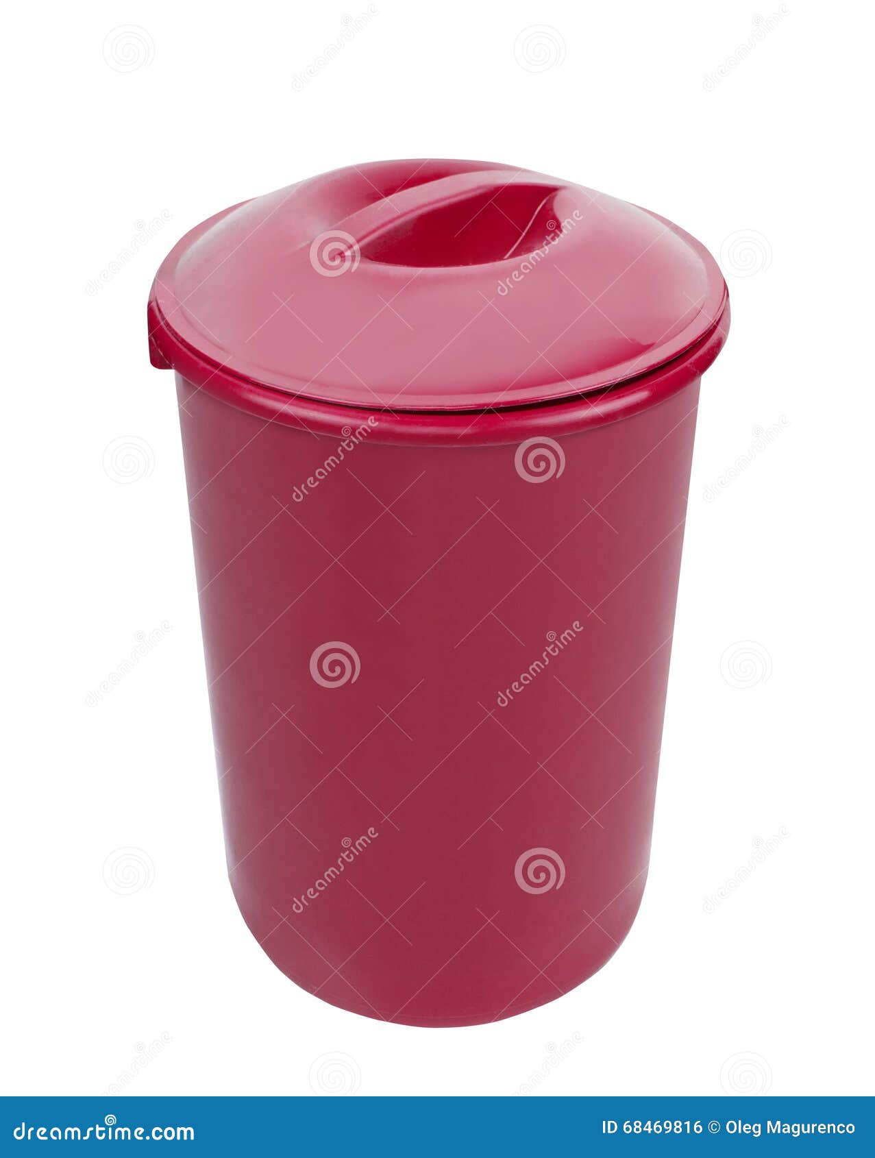 Bote De Basura Rojo Aislado Foto de archivo - Imagen de cubierta, fondo ...