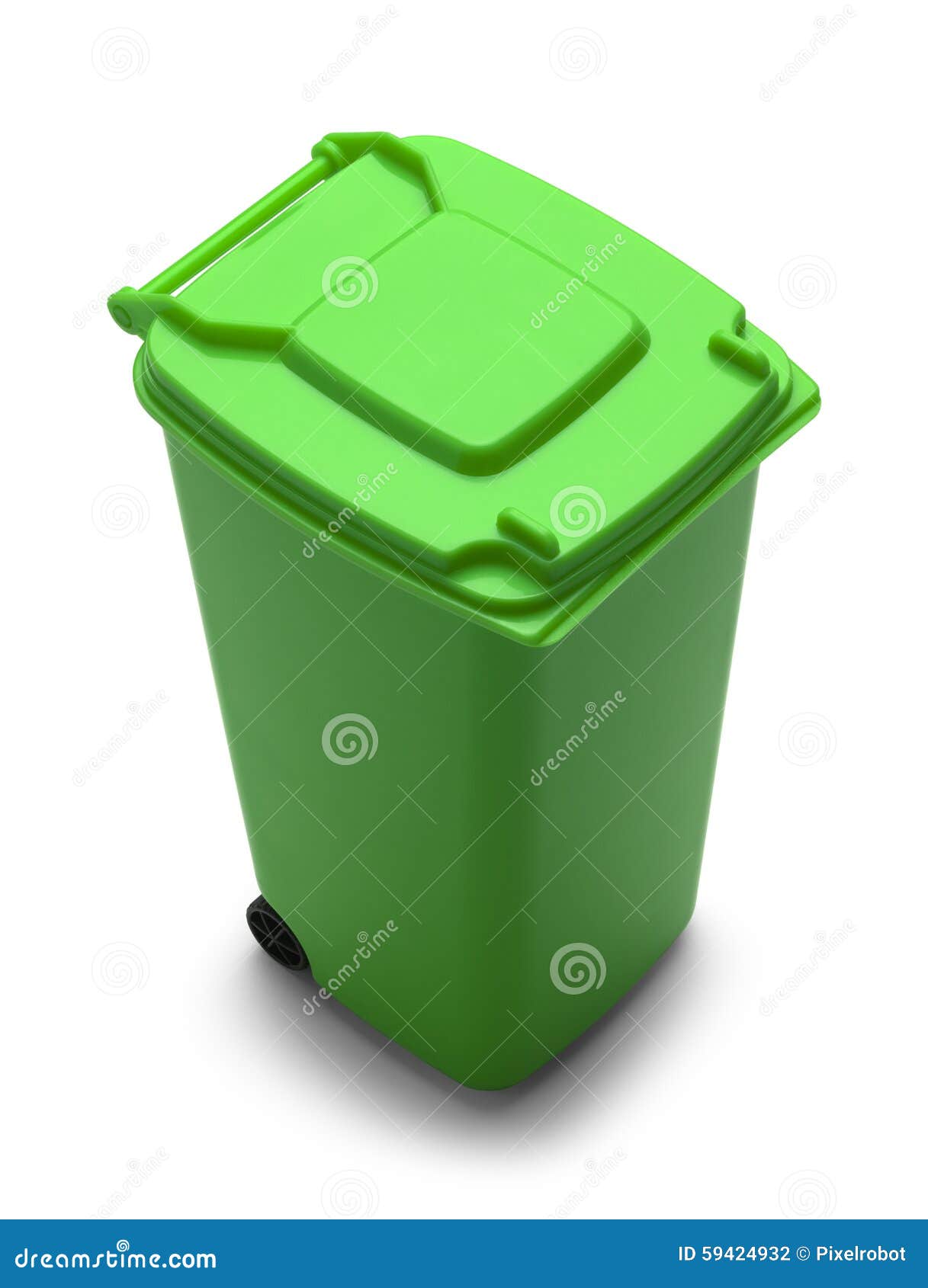 Bote de basura verde foto de archivo. Imagen de blanco - 59424932
