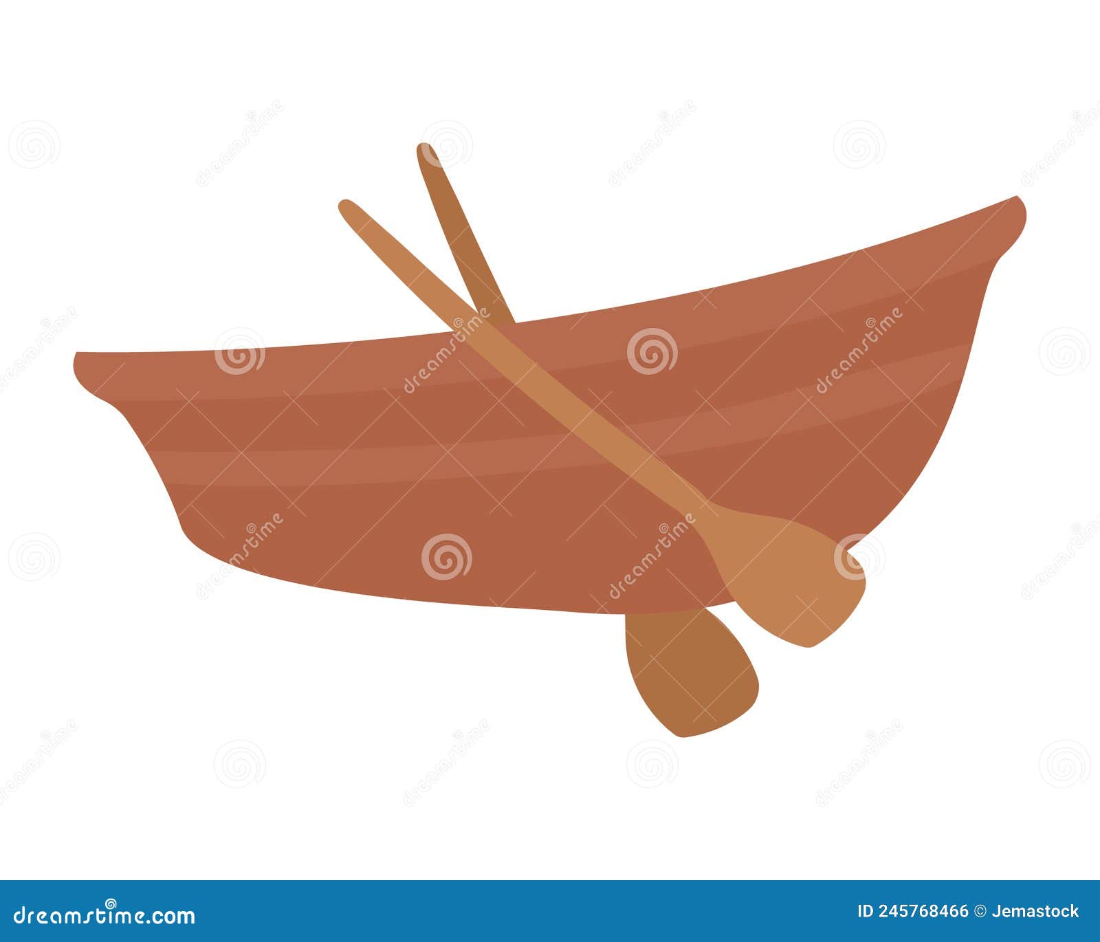 Bote de canoa de madera ilustración del vector. Ilustración de océano ...