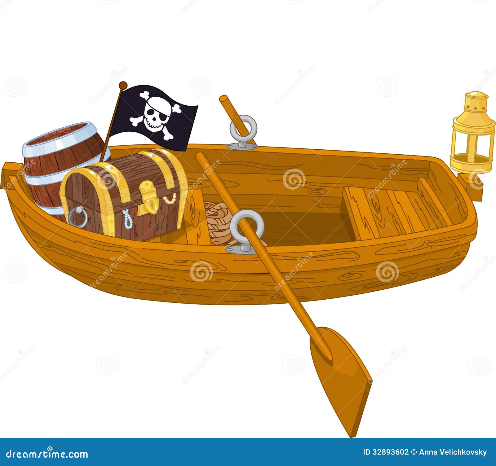 Bote de remos ilustración del vector. Ilustración de barril - 32893602