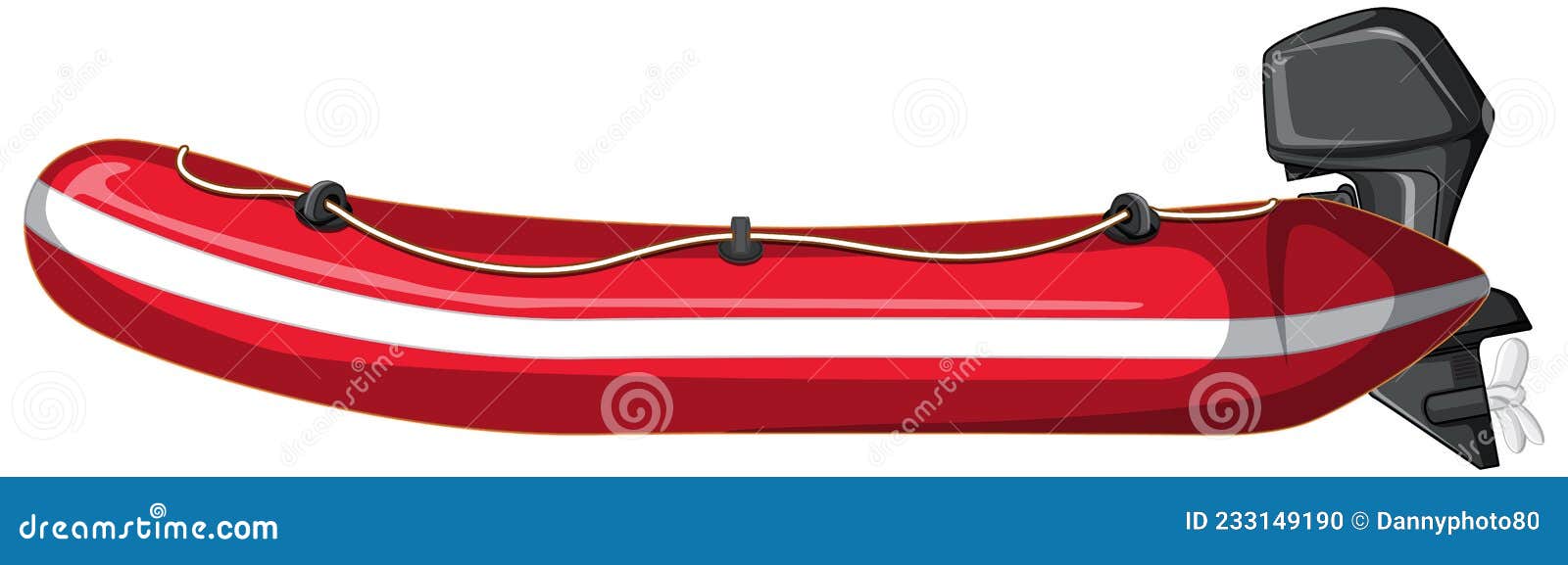 Bote Inflable Con Motor Sobre Fondo Blanco Ilustración del Vector ...