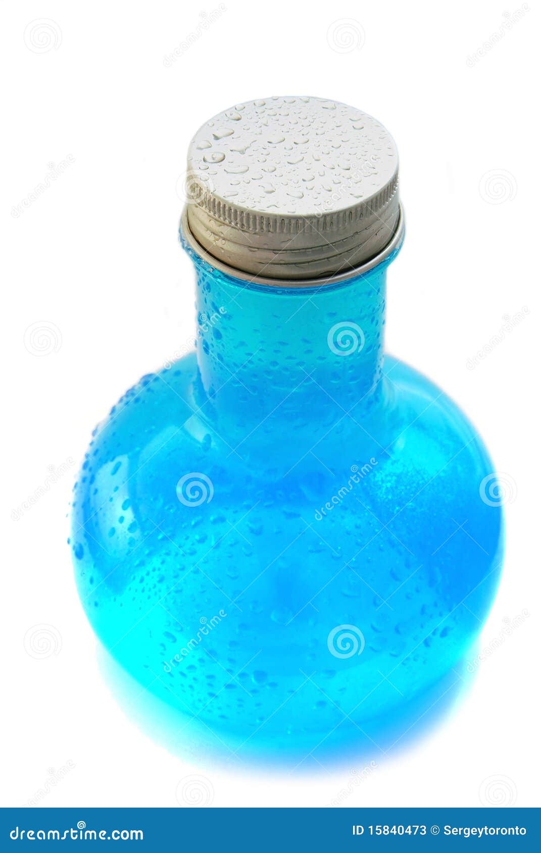 Botella azul imagen de archivo. Imagen de bulbo, ayuda - 15840473