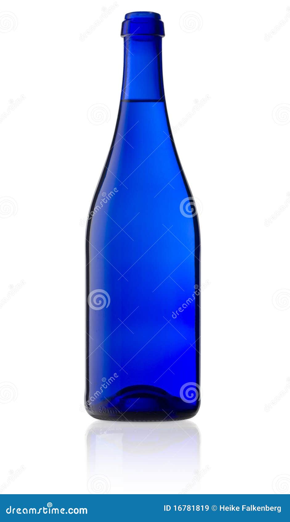 Botella azul imagen de archivo. Imagen de frente, cristal - 16781819