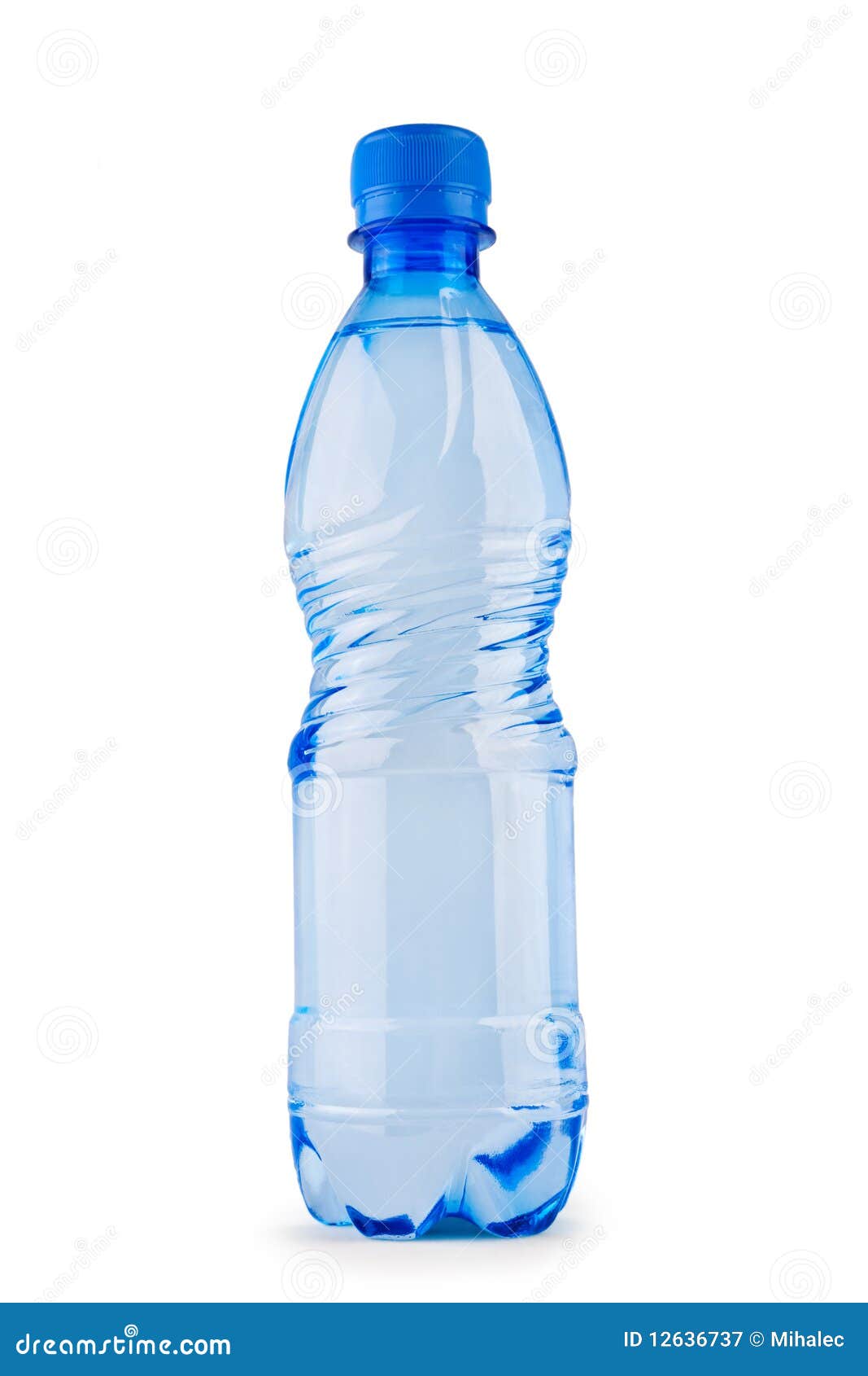 Botella Azul De Agua Aislada En Blanco Imagen de archivo - Imagen de ...