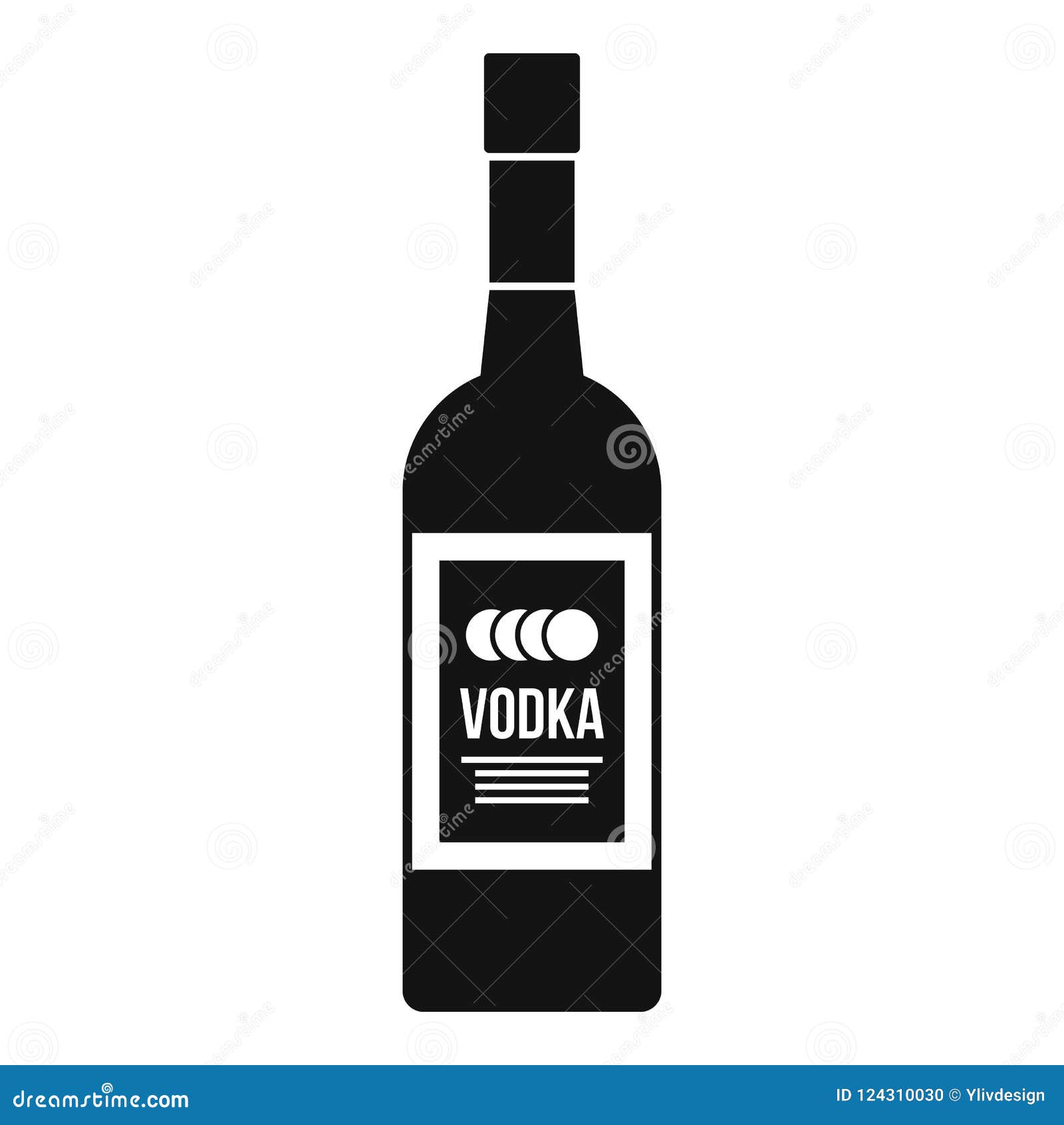Botella De Icono De La Vodka, Estilo Simple Stock de ilustración - Ilustración de cristal, plata ...