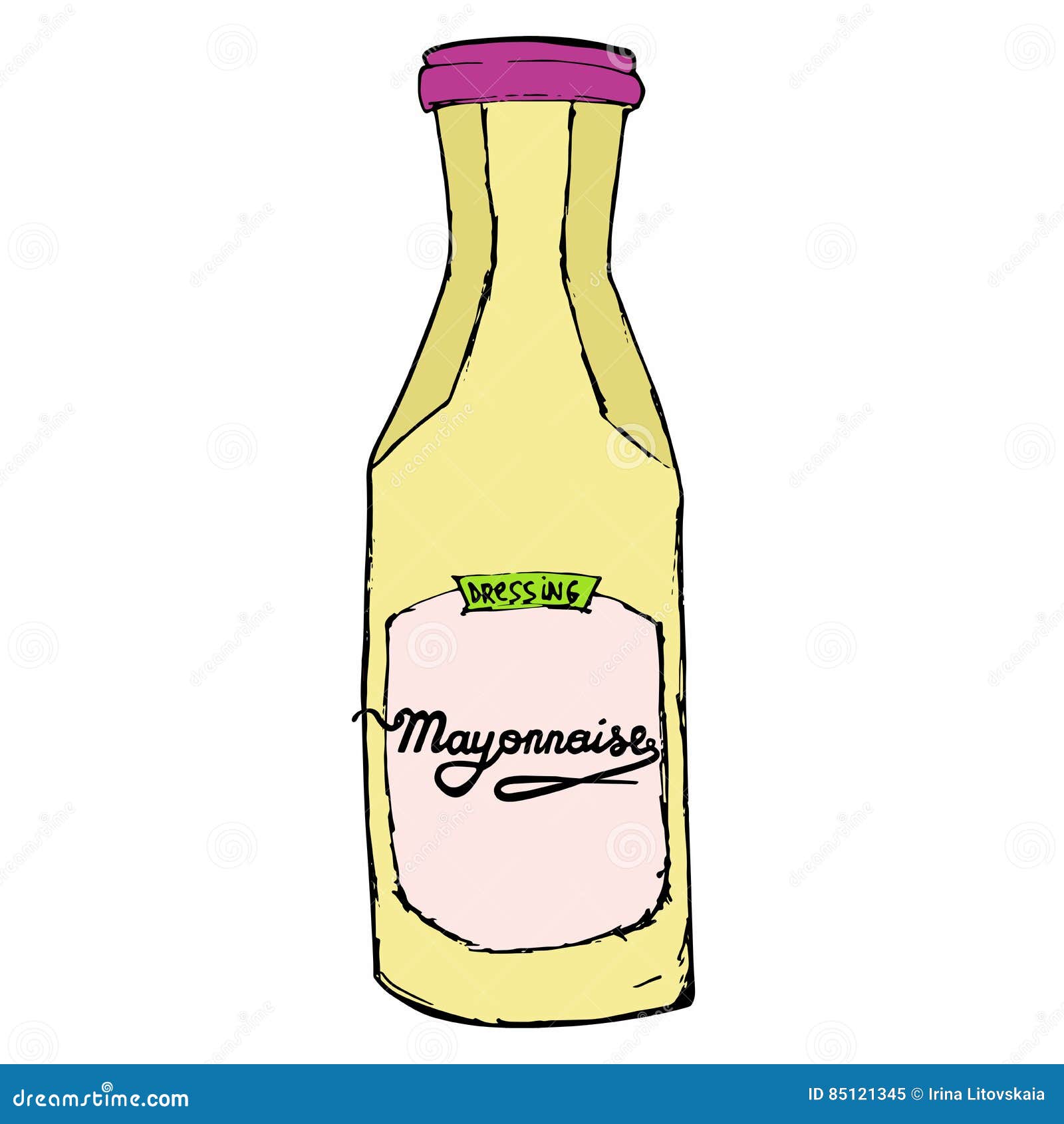 Botella De La Mayonesa Con Las Letras Dibujadas Mano Stock de ...