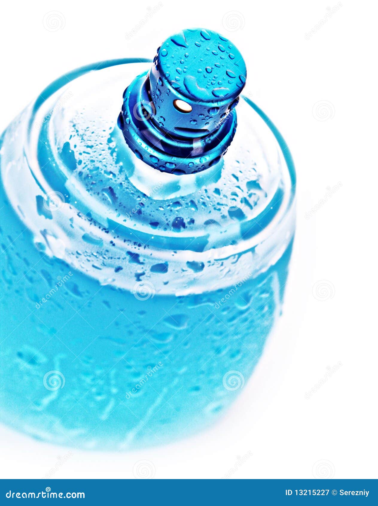 Botella de perfume azul imagen de archivo. Imagen de perfumado - 13215227