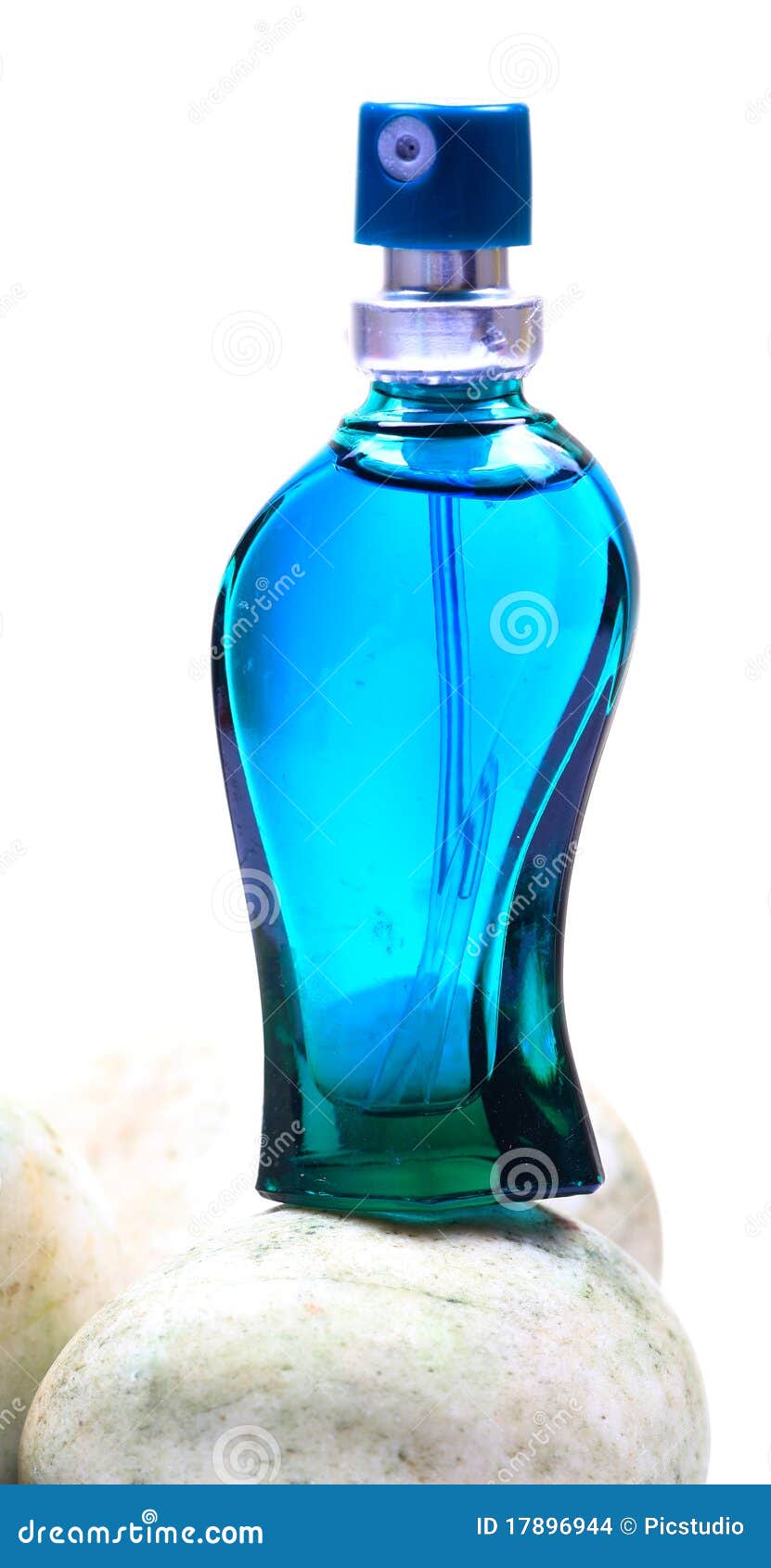 Botella De Perfume Azul Del Aqua Foto de archivo - Imagen de aislado ...
