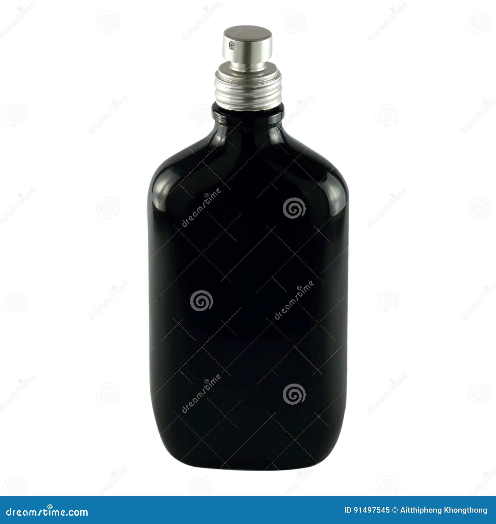 Botella De Perfume Negra Aislada En El Fondo Blanco Imagen de archivo ...