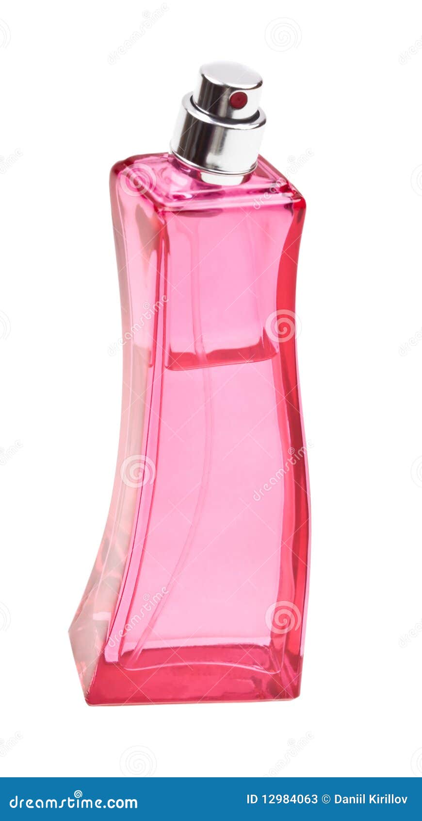 Botella De Perfume Rosada Aislada En Blanco Imagen de archivo - Imagen ...