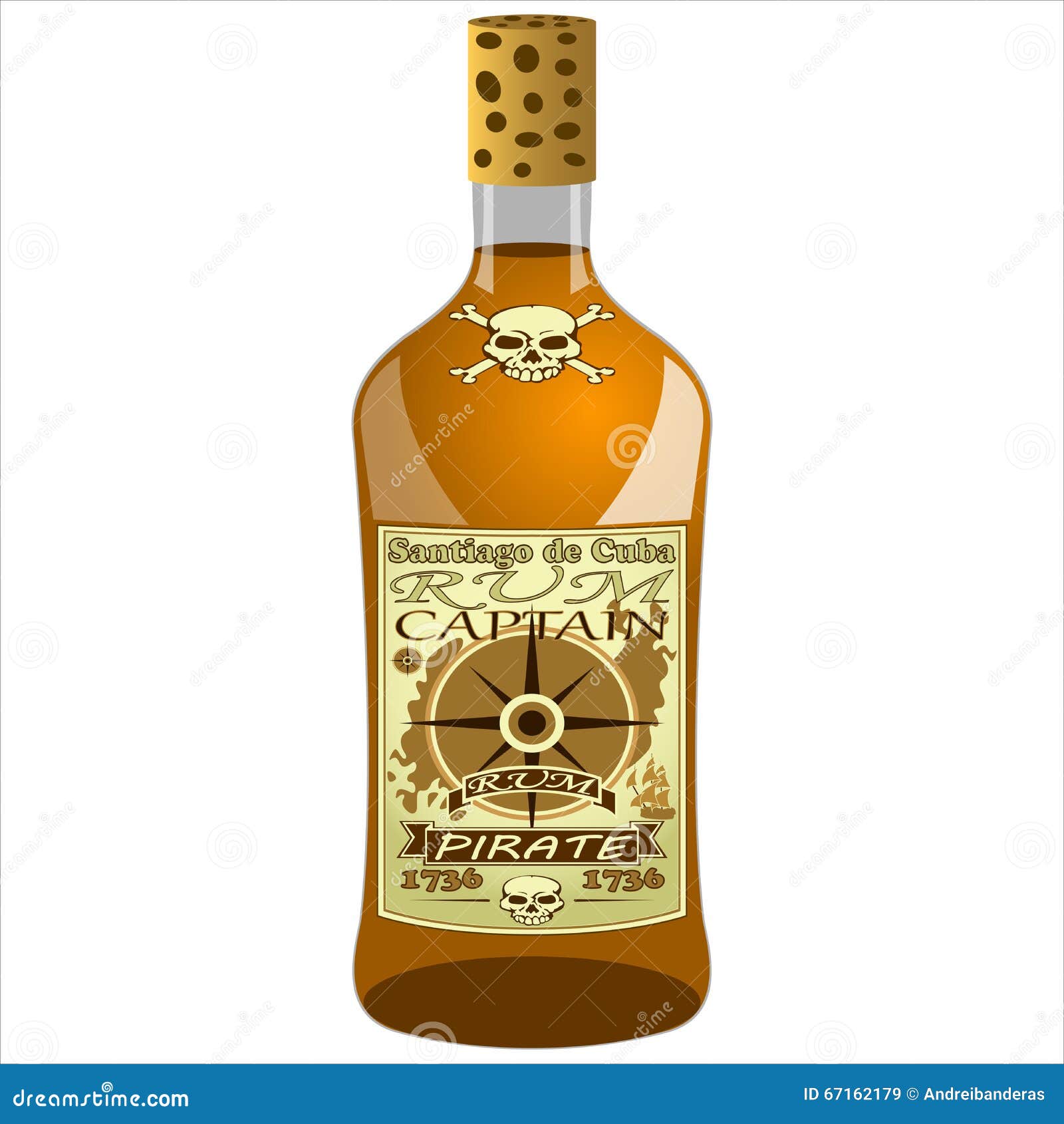 Botella de ron del pirata ilustración del vector. Ilustración de ...
