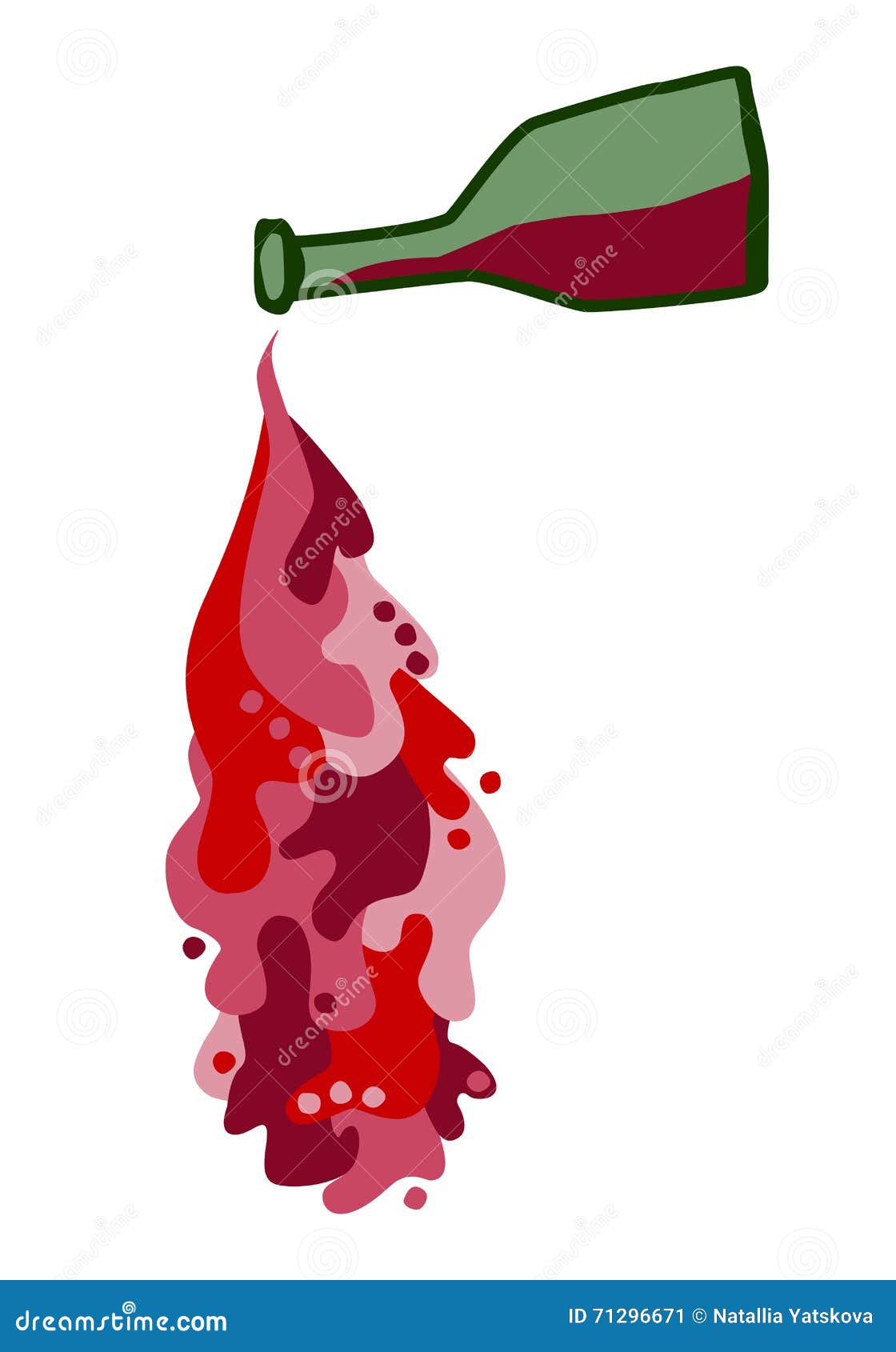 Botella De Vino Con El Líquido Derramado Ilustración del Vector ...