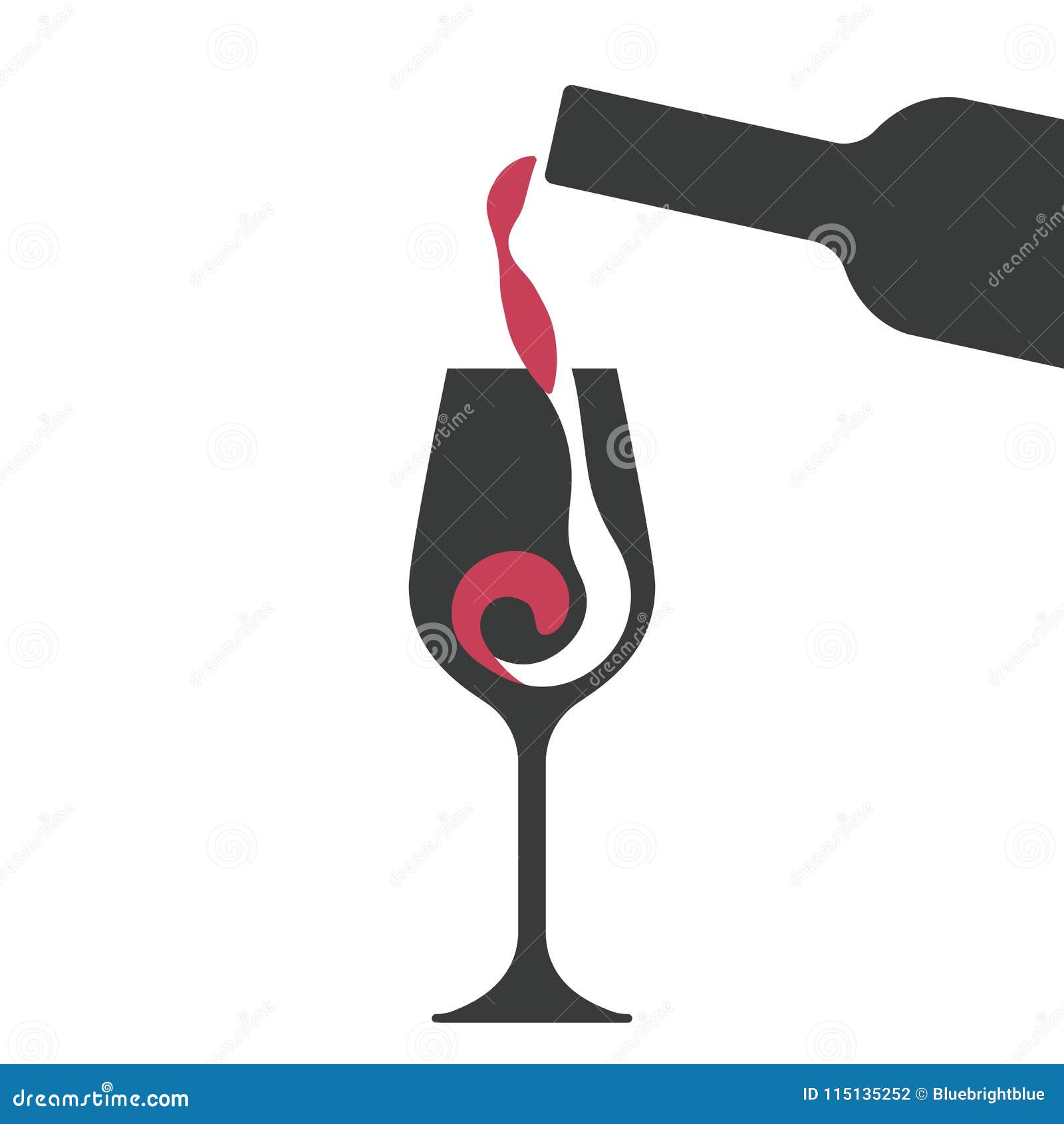 Botella De Vino Que Llena Una Copa De Vino Ilustración del Vector ...