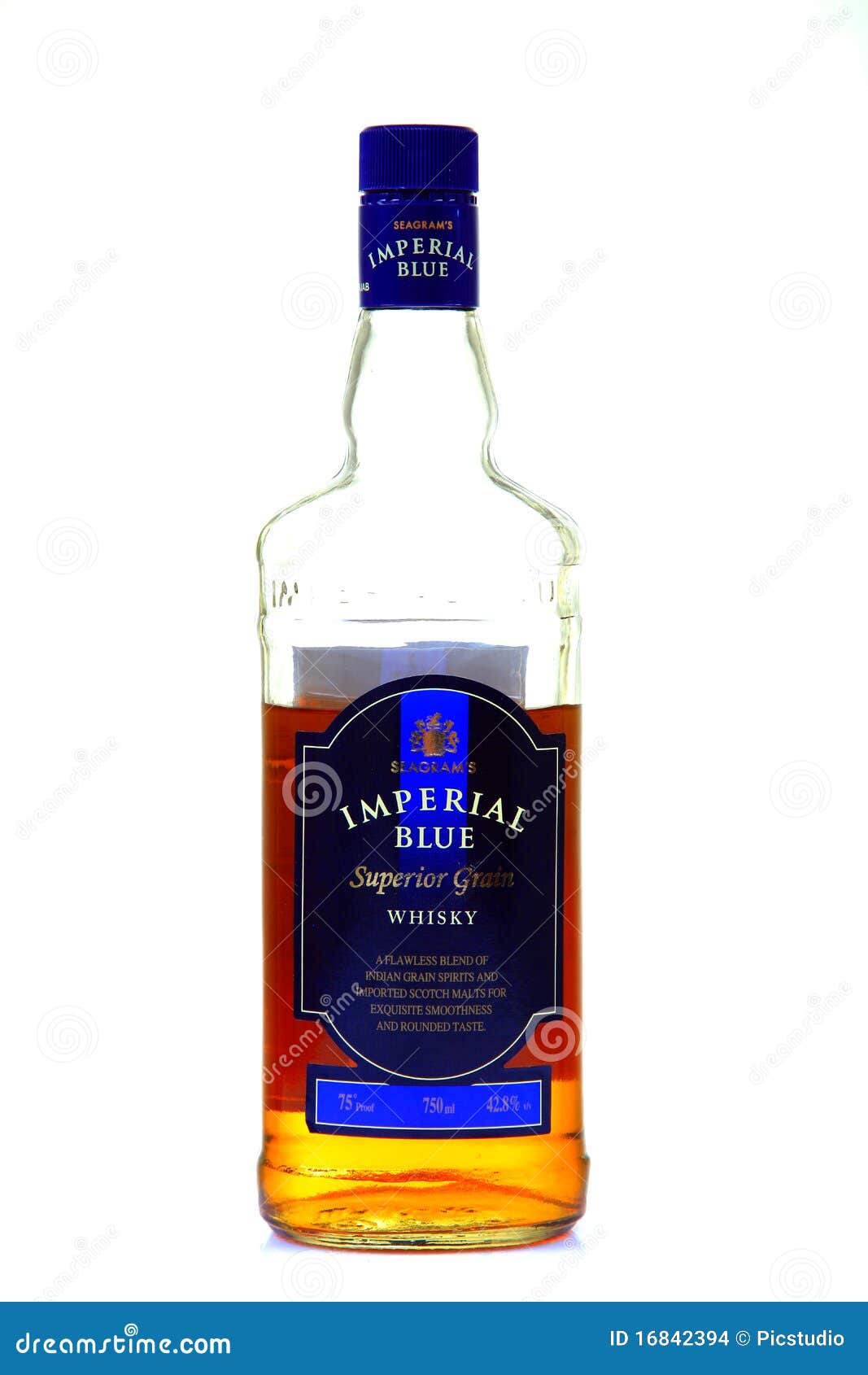 Botella De Whisky Azul Imperial De Seagram Imagen de archivo editorial ...