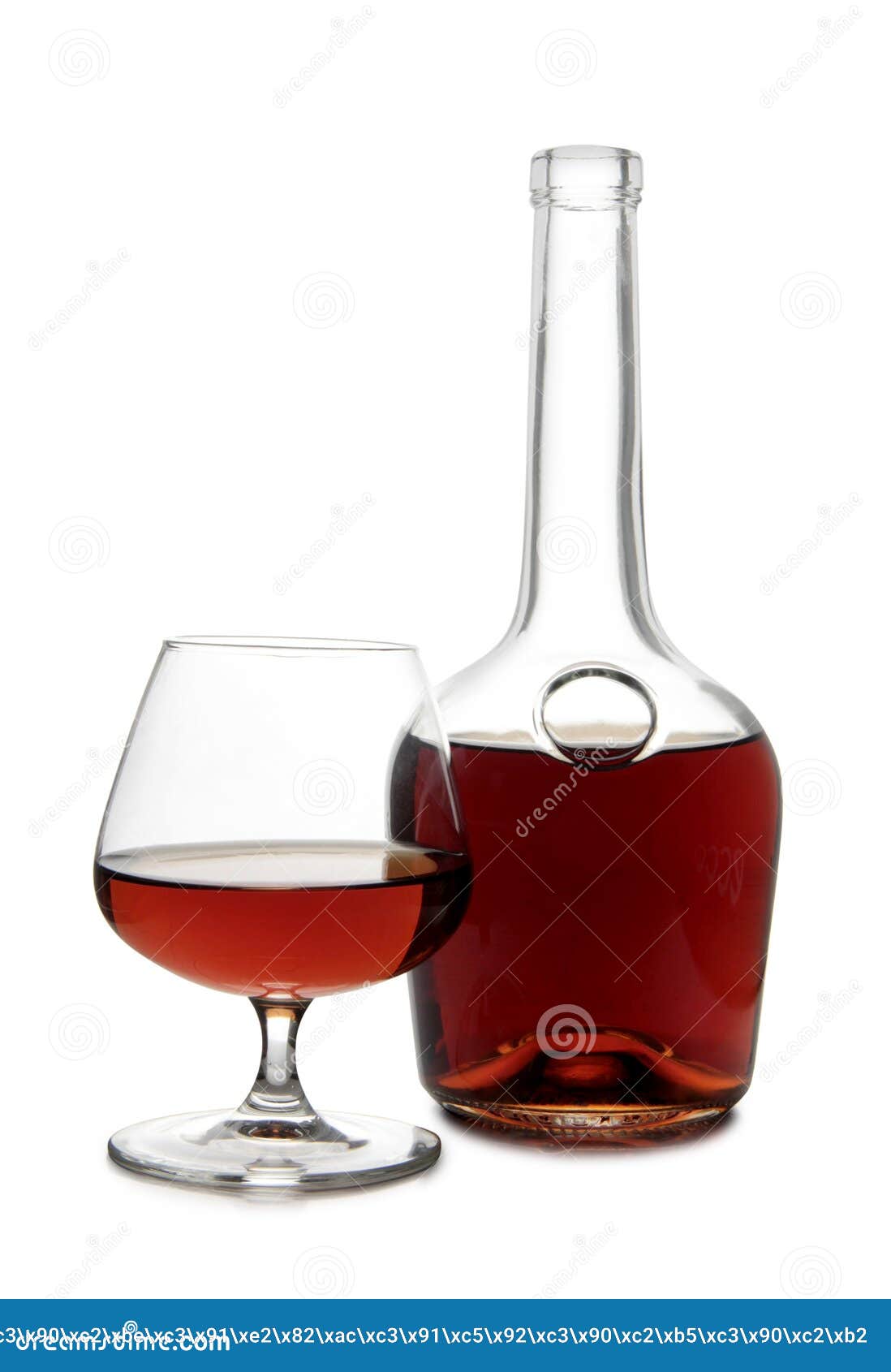 Botella Del Brandy En El Fondo Blanco Foto de archivo - Imagen de ...