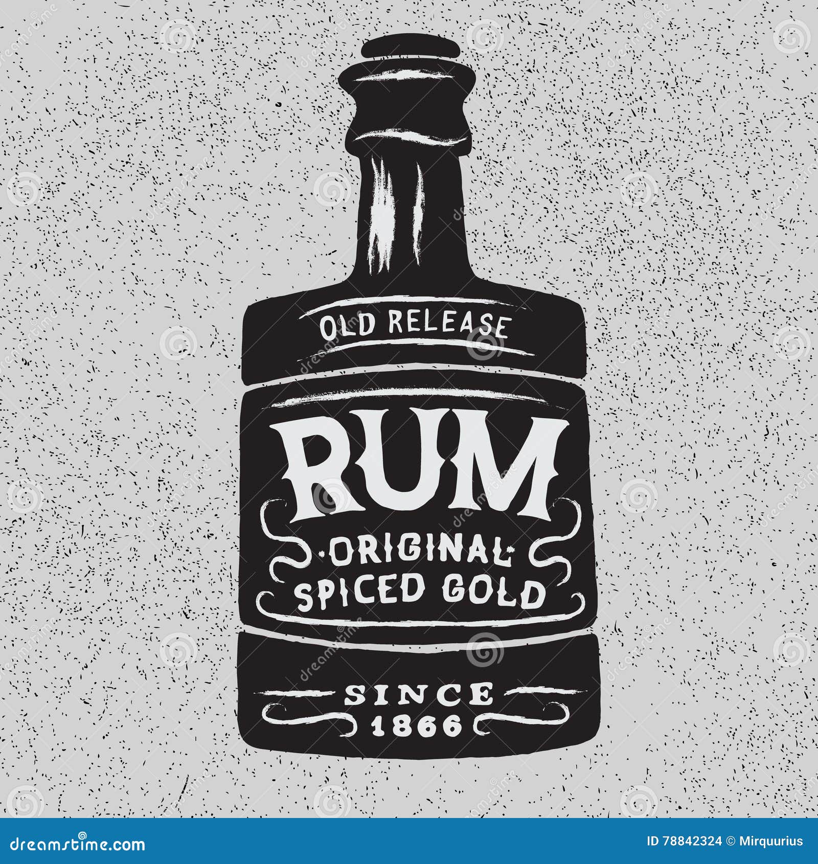 Botella del vintage de ron ilustración del vector. Ilustración de ...