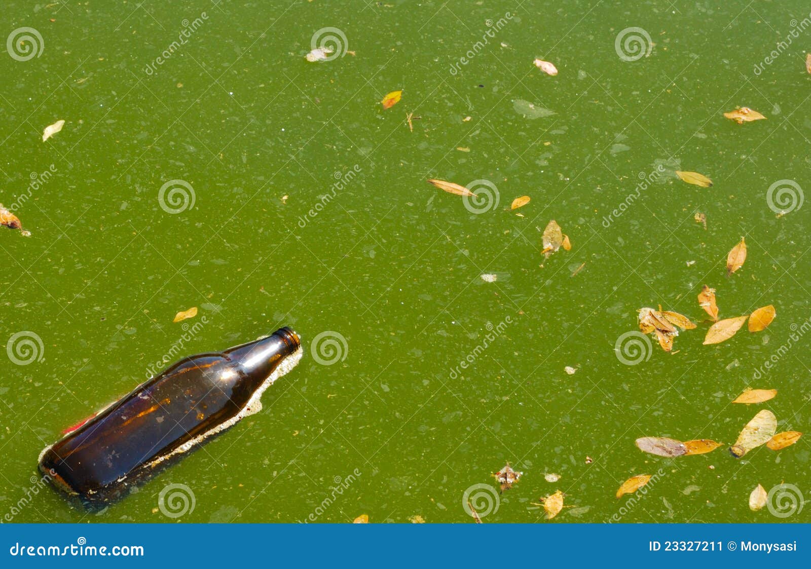 Botella en agua sucia imagen de archivo. Imagen de agua - 23327211