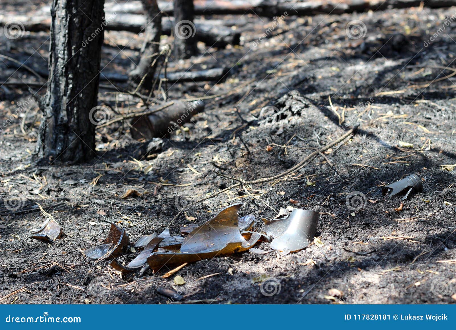 Botella rota quemada imagen de archivo. Imagen de fortuna - 117828181